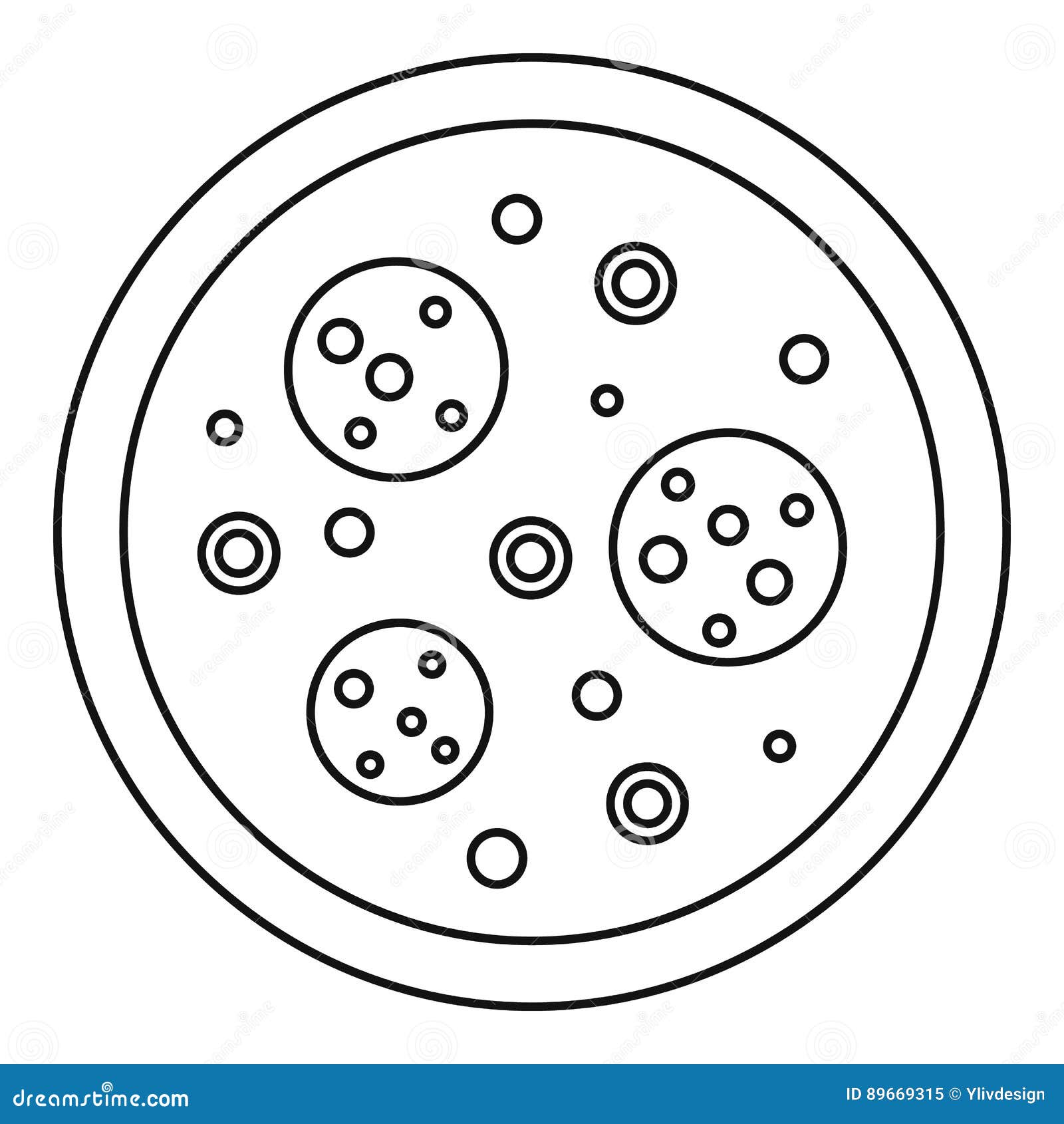 Pizza Icon, Outline Style Cartoon Vector | CartoonDealer.com #89669315