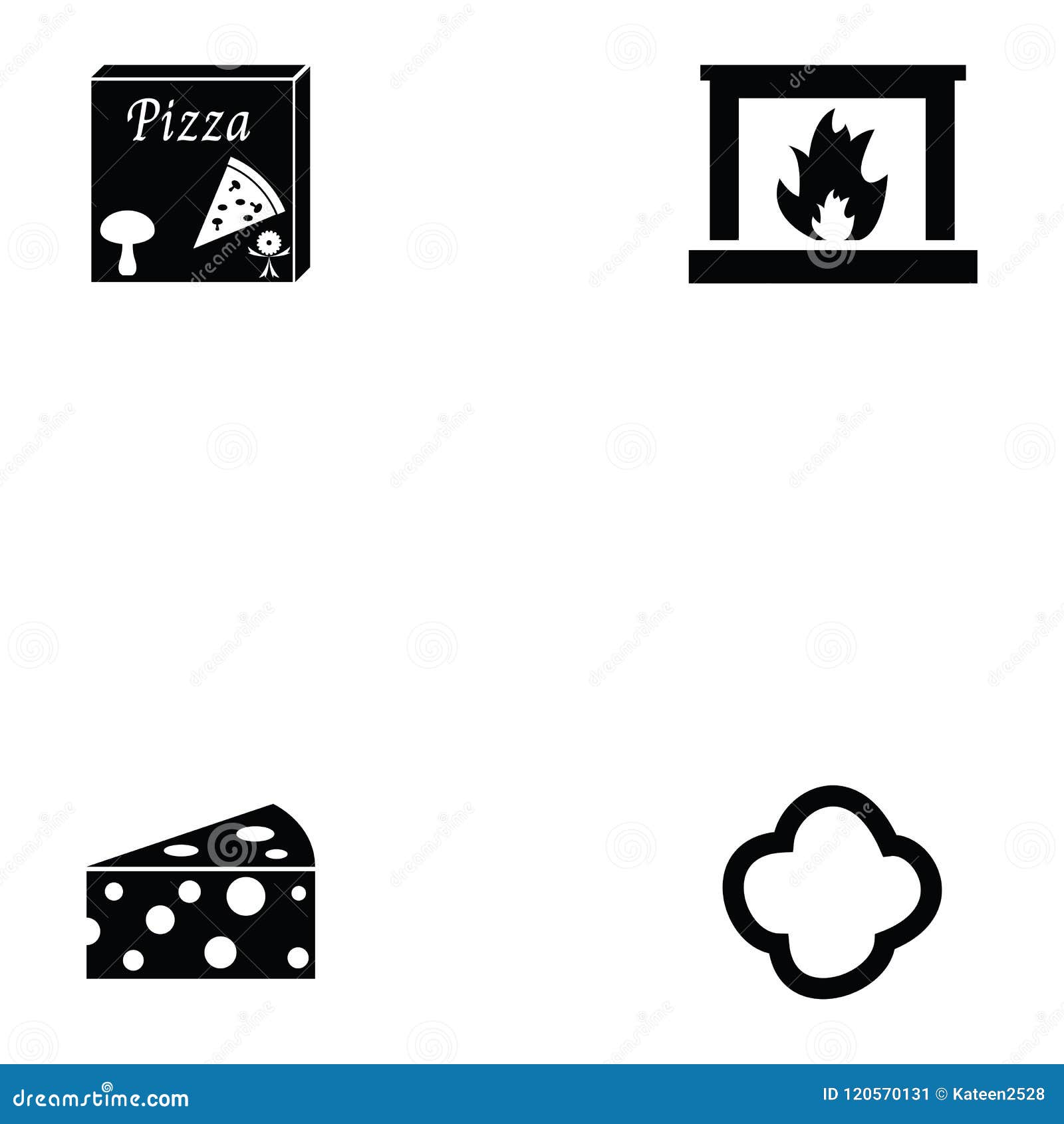 Pizza icon set stock vector. Illustration of cook, shape - 120570131