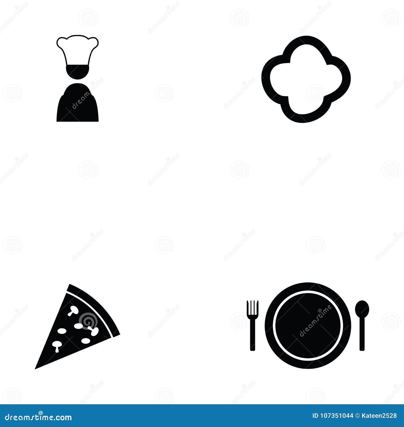 Pizza icon set stock vector. Illustration of restaurant - 107351044
