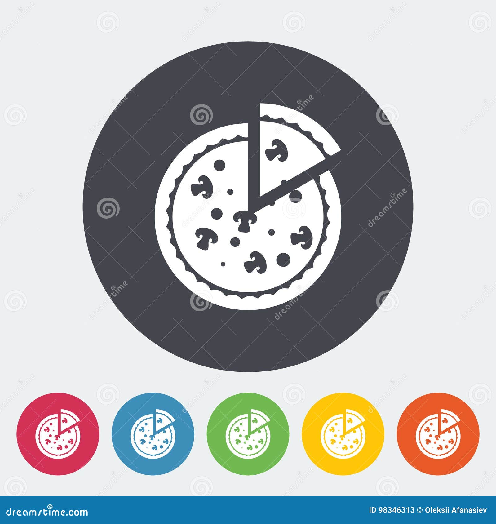 Pizza icon stock vector. Illustration of dinner, isolated - 98346313