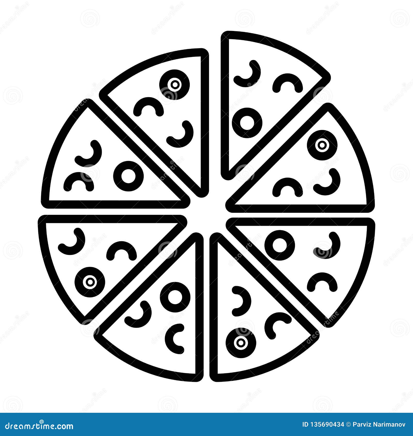 Pizza icon Vector stock vector. Illustration of meal - 135690434