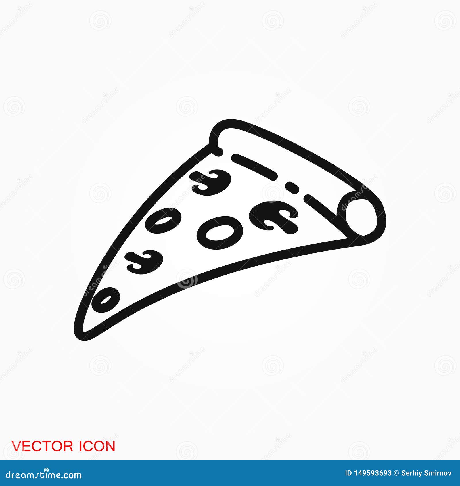 Pizza Icon Vector Sign Symbol for Design Stock Illustration ...