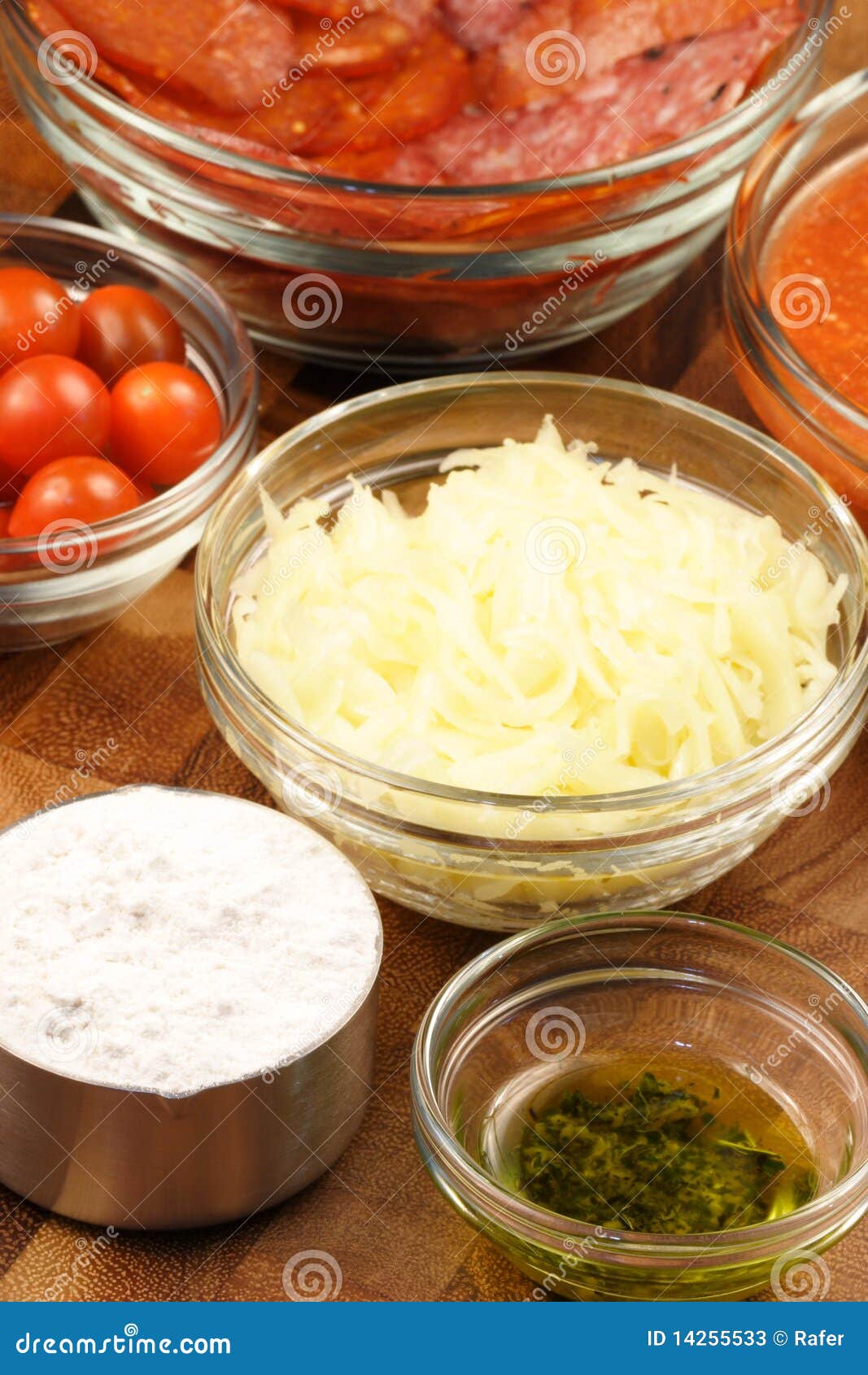 Pizza ingredients stock image. Image of olive, pepperoni - 14255533