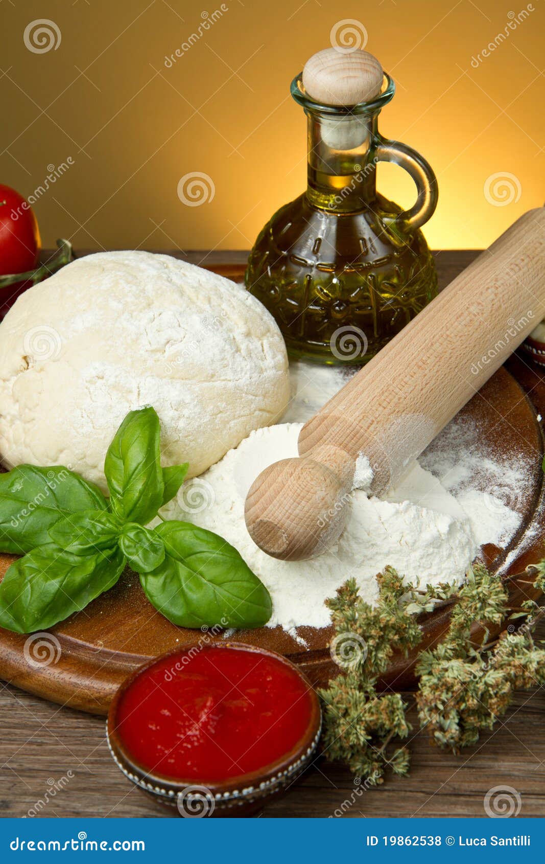 Pizza ingredients stock photo. Image of baked, background - 19862538