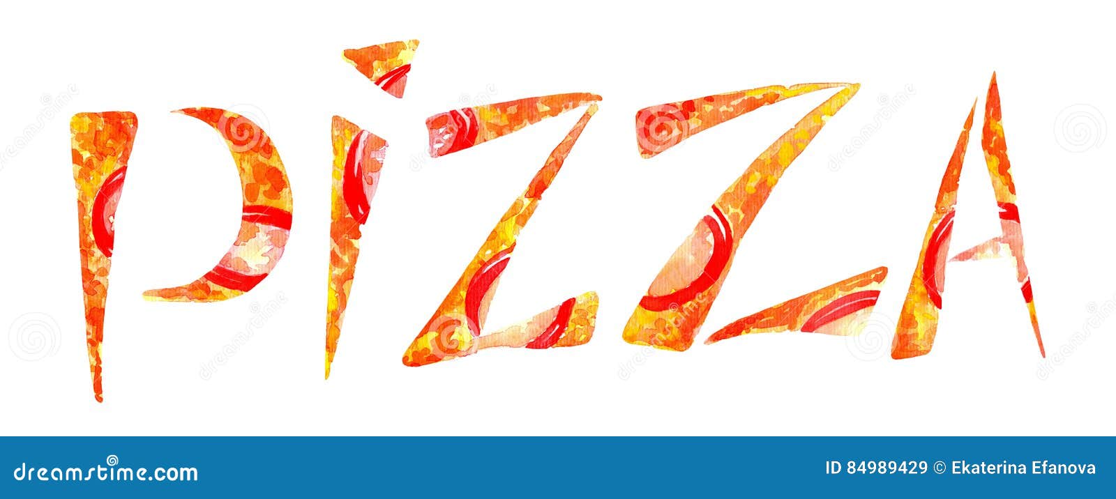 Pizza Inscription, Lettering for Banner, Poster, Menu. Pizza Style ...