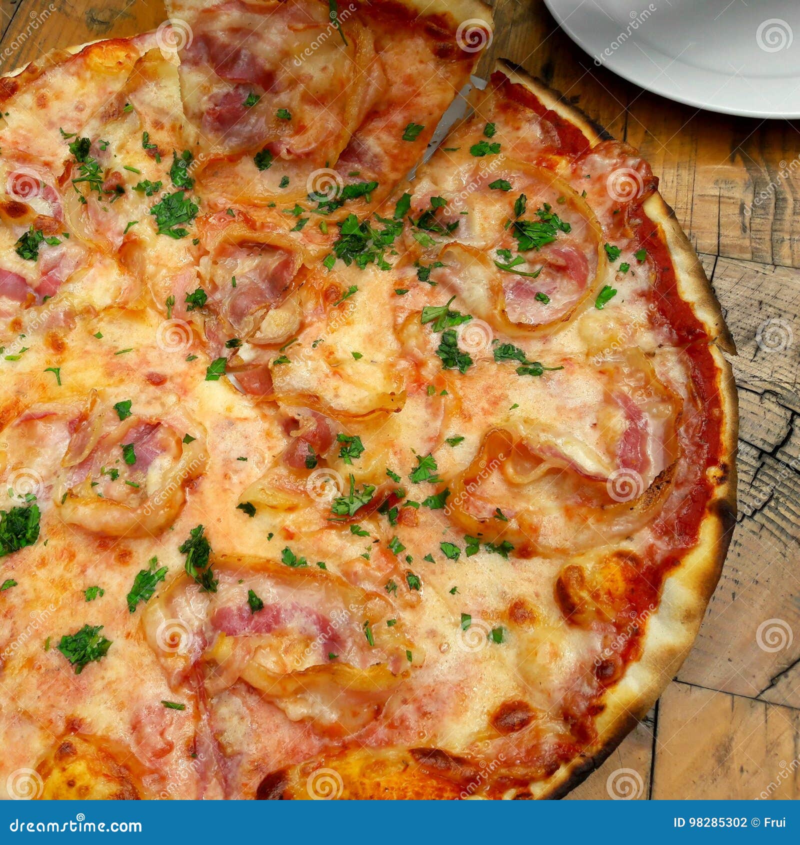 Pizza stock photo. Image of mozzarella, pizza, bacon - 98285302