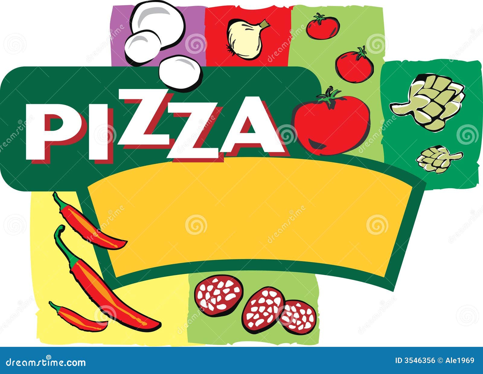 Pizza Label Illustration stock vector. Illustration of element - 3546356