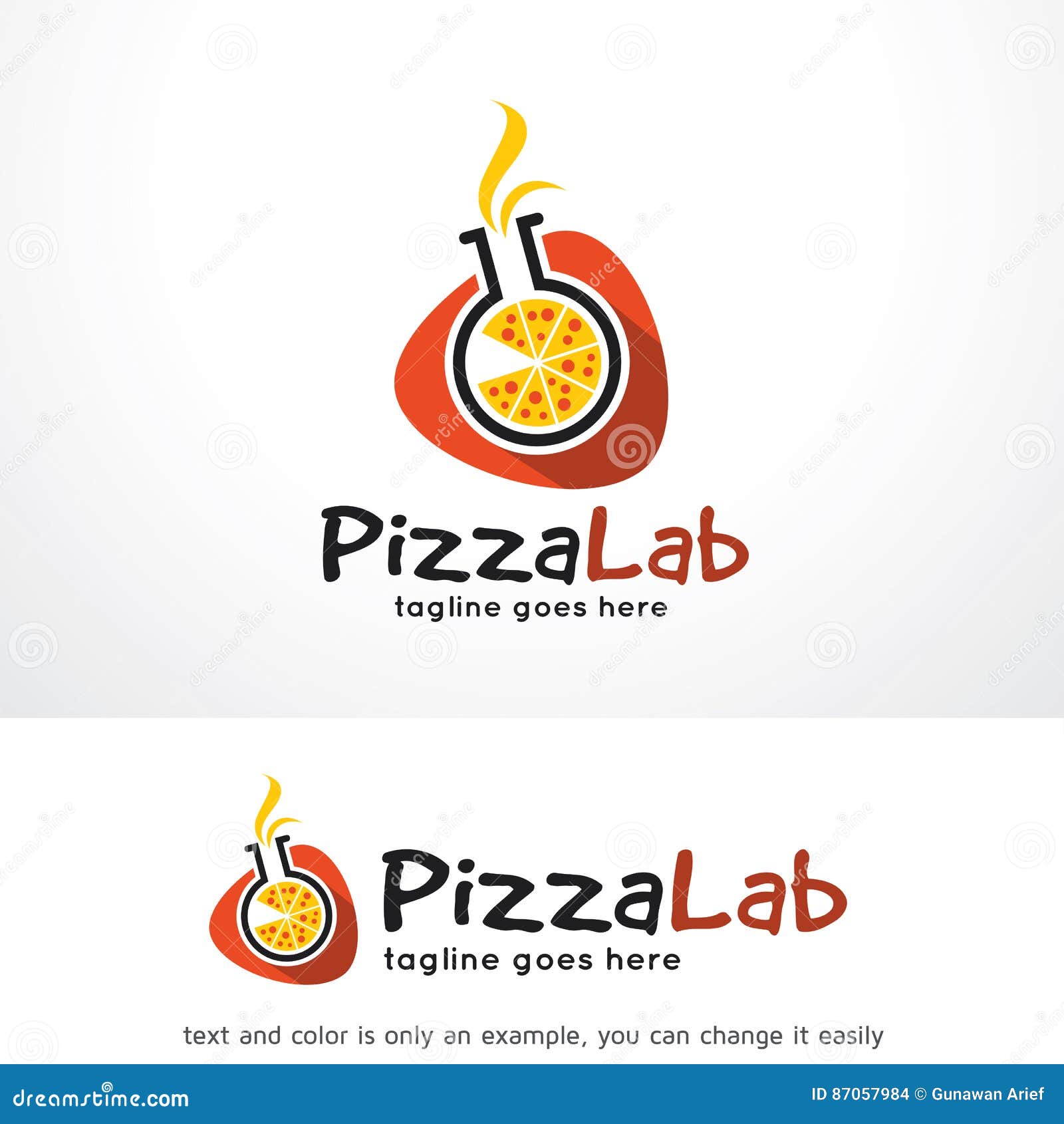 Pizza-Labor Logo Template Design Vector Vektor Abbildung - Illustration ...