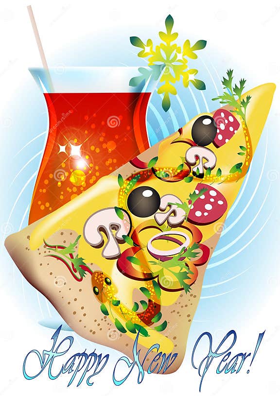 Pizza in light blue stock vector. Illustration of pizza - 27254731