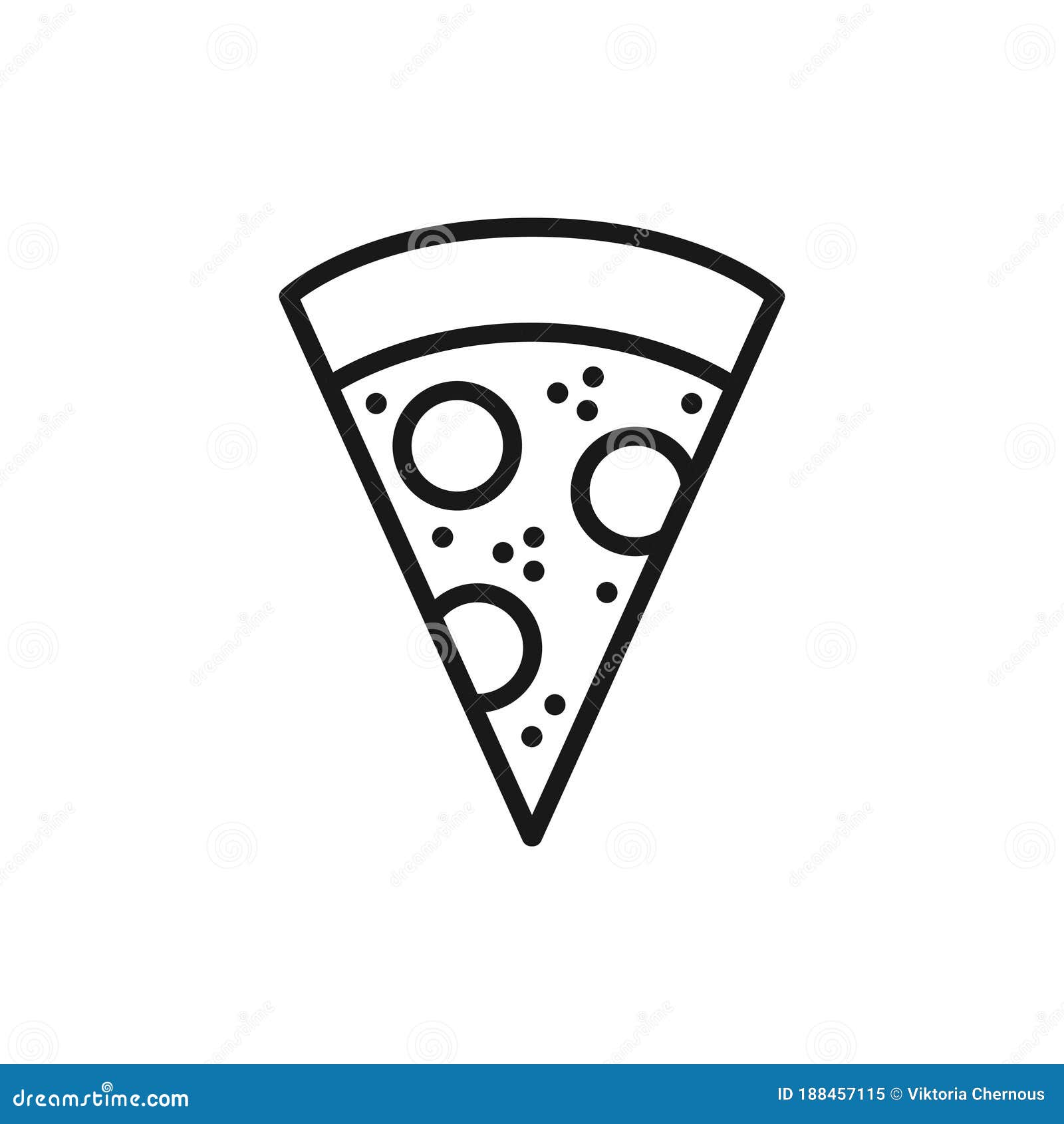 Pizza Line Icon, Vector Black Simple Illustration Stock Vector ...