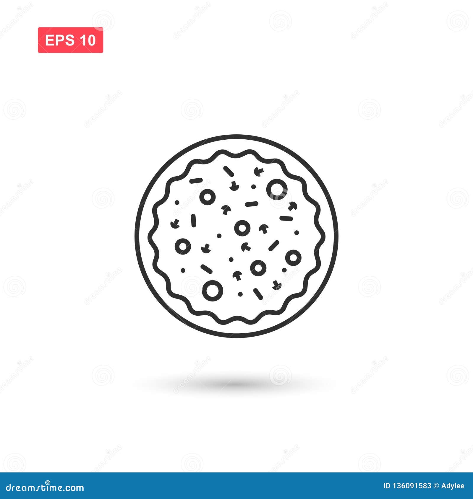 Pizza Line Cartoon Set Italian Retro Menu Vector | CartoonDealer.com ...