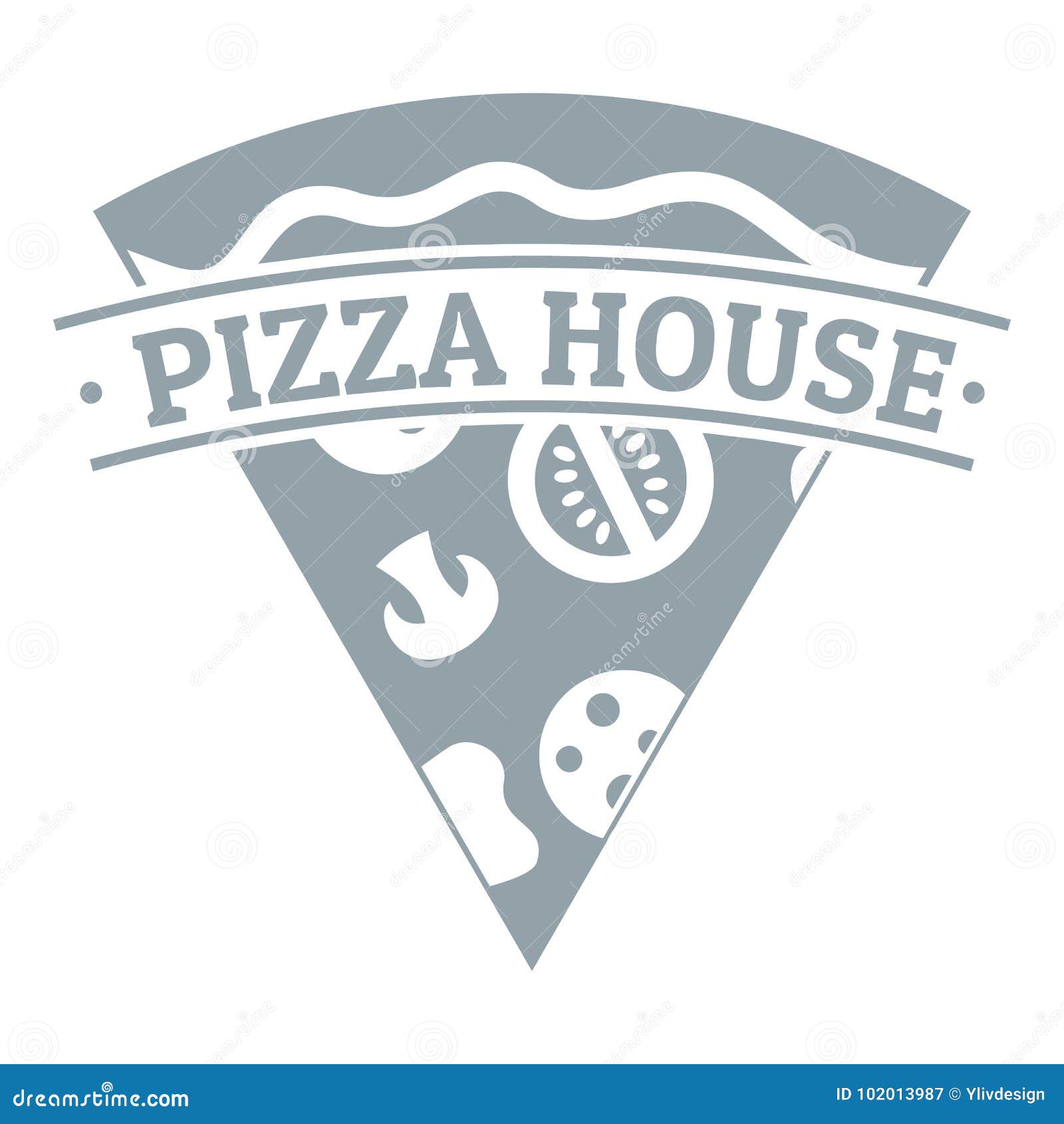 Pizza Logo, Simple Gray Style Stock Vector - Illustration of delivery ...