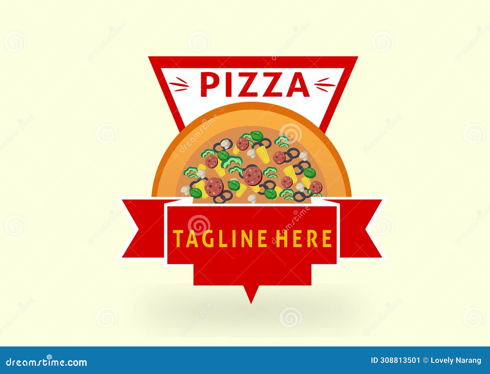 A Pizza Logo with the Words Pizza on it. Easy To Edit Stock Vector ...