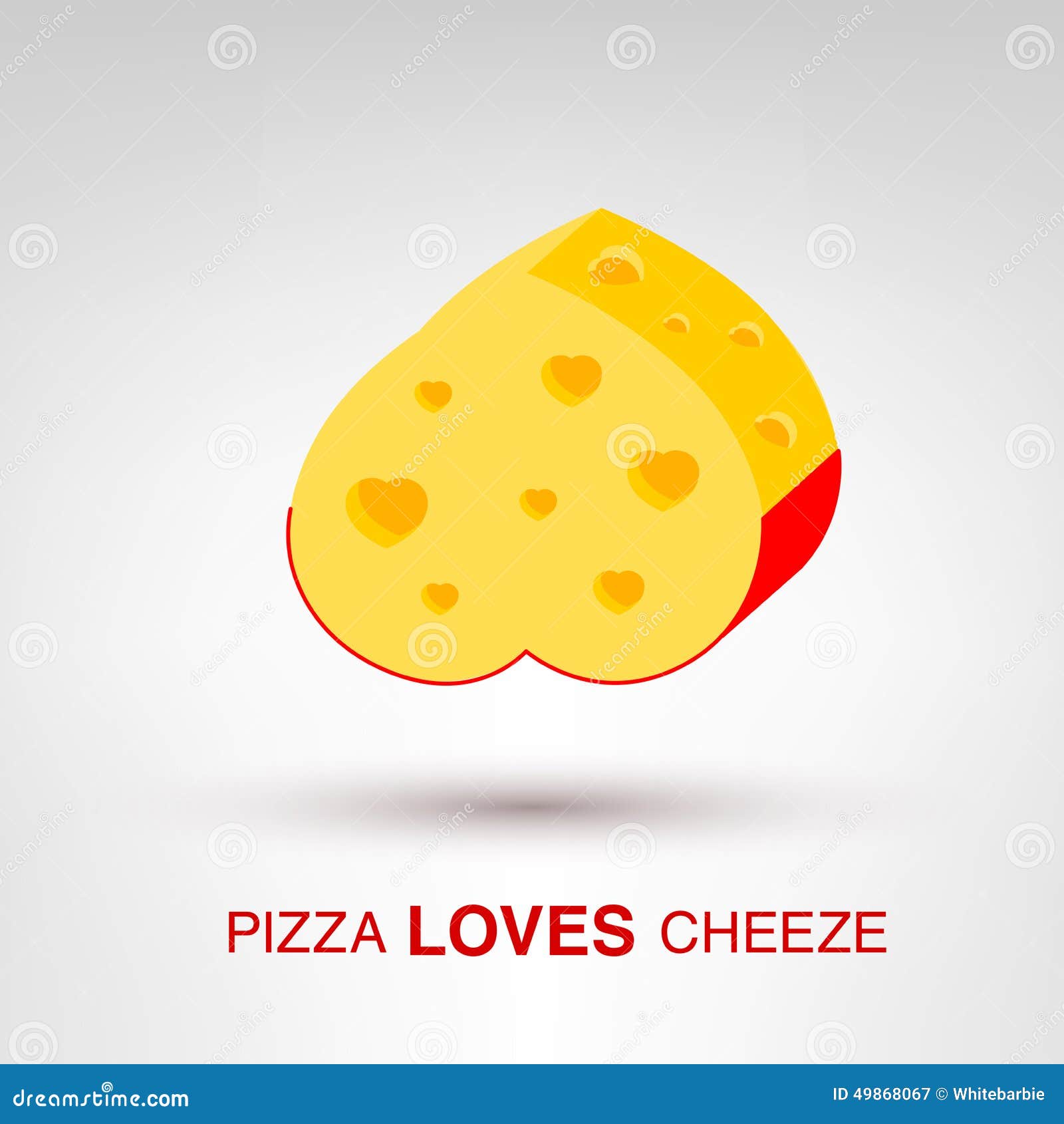 Pizza Loves Cheeze Stock Vector Illustration Of Color 49868067