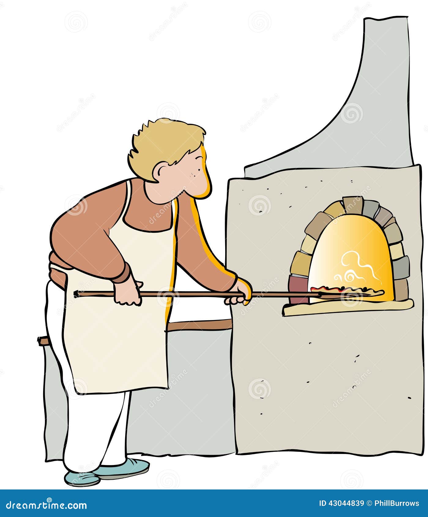 Pizza maker stock vector. Illustration of heat, apprenticeship - 43044839