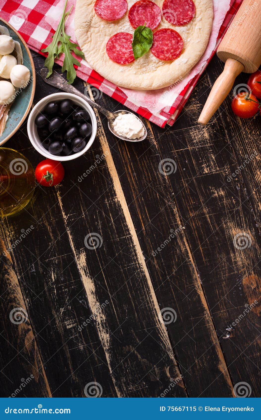 Pizza making background stock image. Image of background - 75667115
