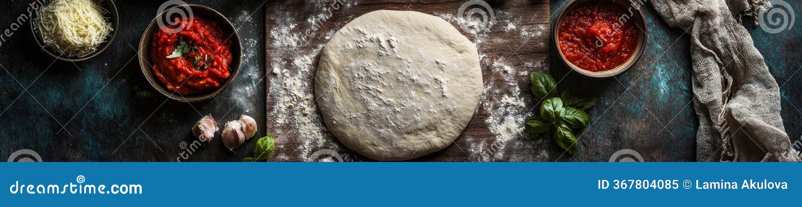 Pizza Making Process. Male Chef Hands Making Authentic Pizza In The ...