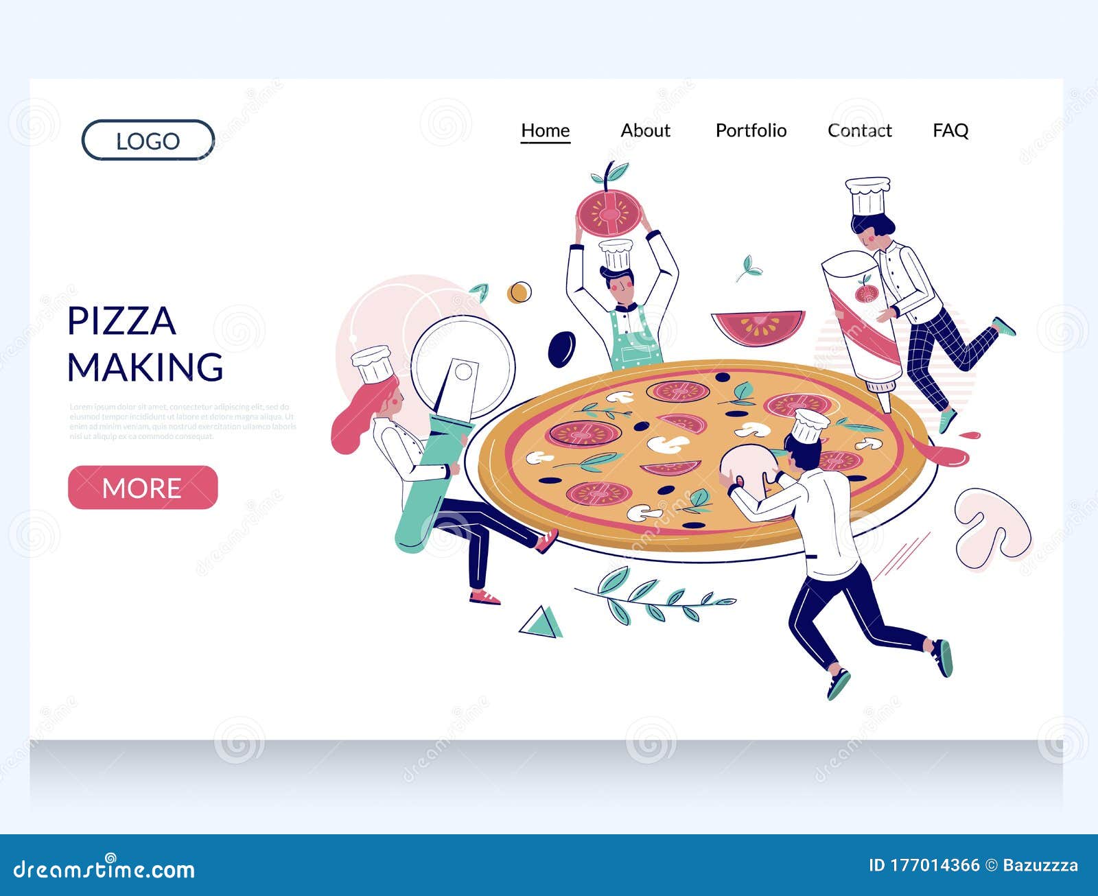 Pizza Making Vector Website Landing Page Design Template Stock Vector ...