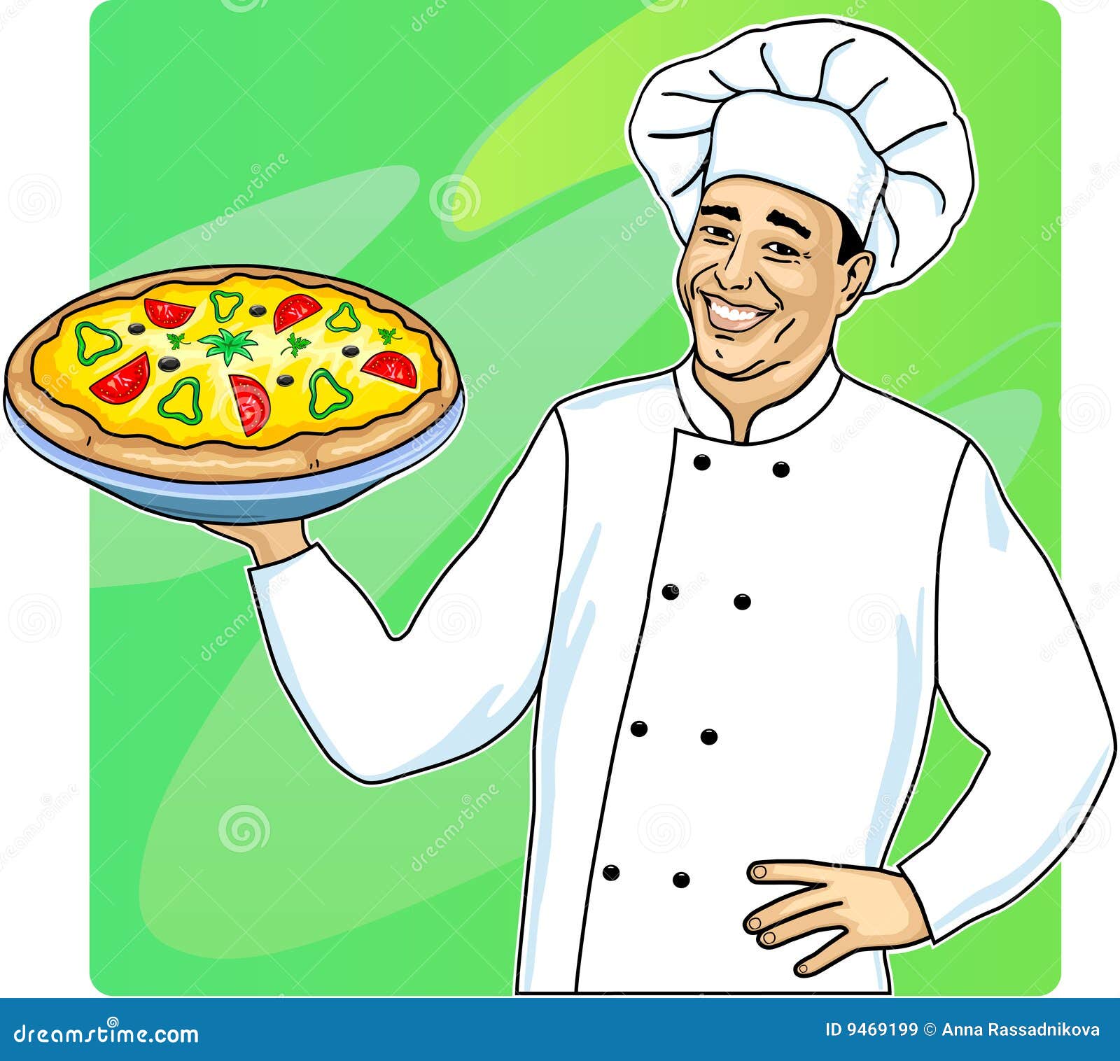 Pizza man stock vector. Illustration of baker, italy, human - 9469199