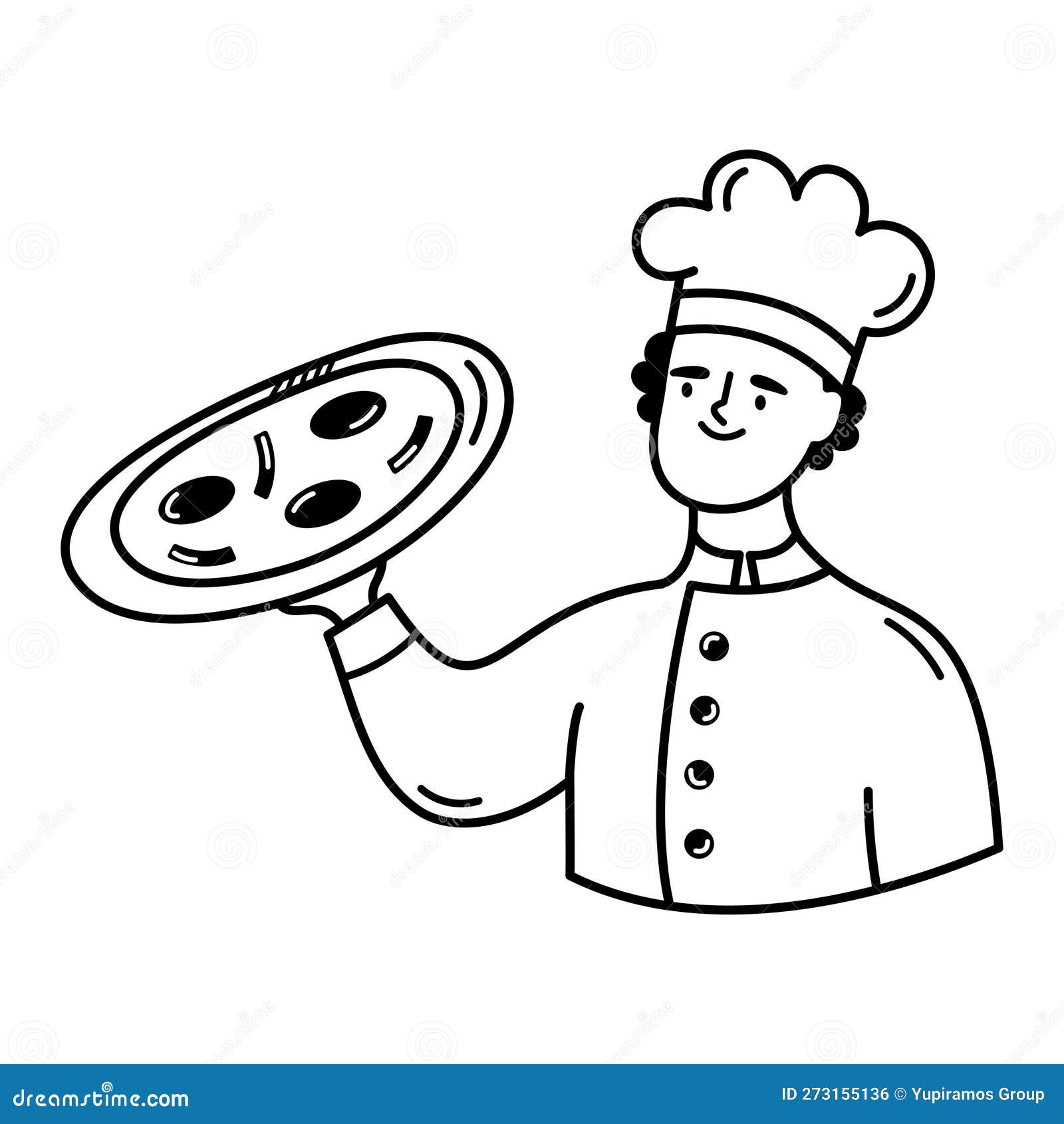 Pizza man working stock vector. Illustration of happy - 273155136