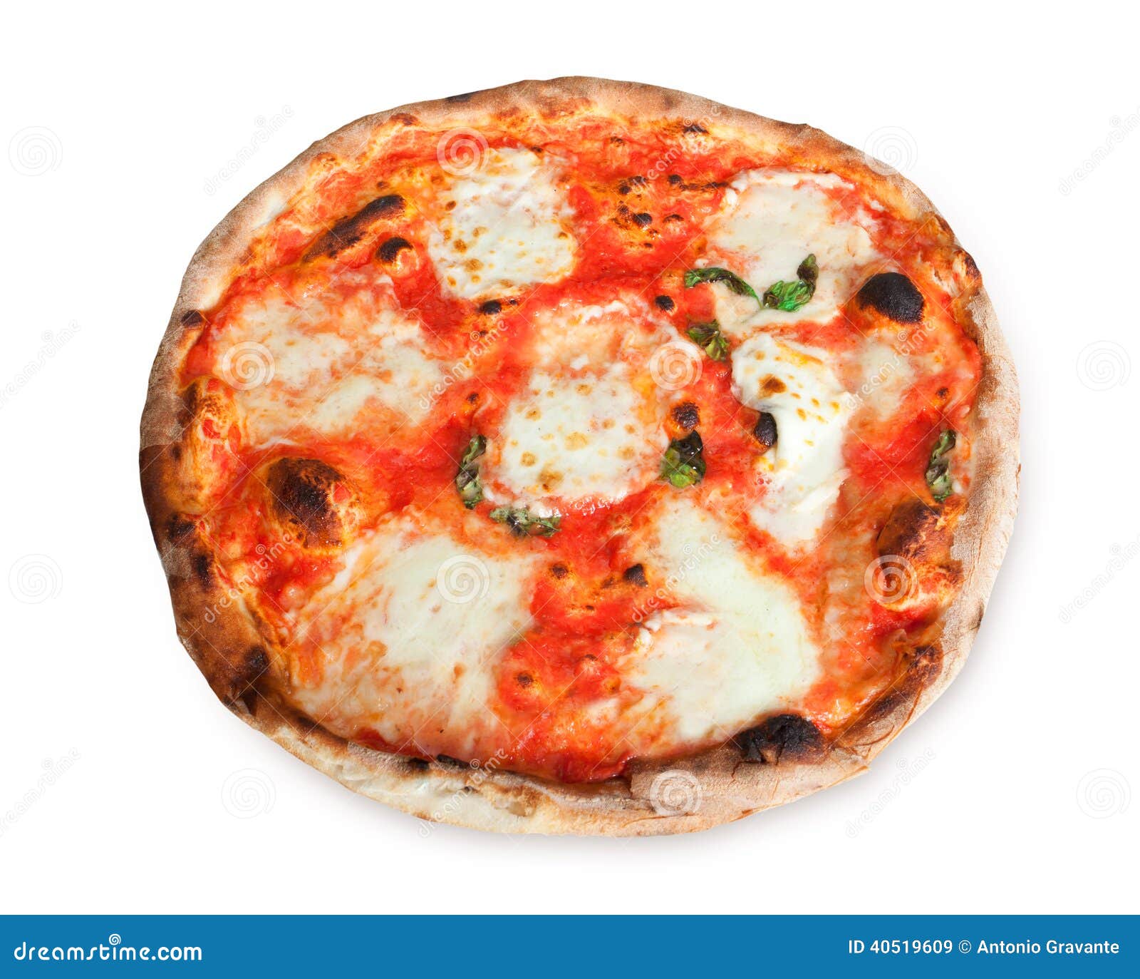 Pizza Margherita with Slices of Mozzarella Stock Image - Image of ...
