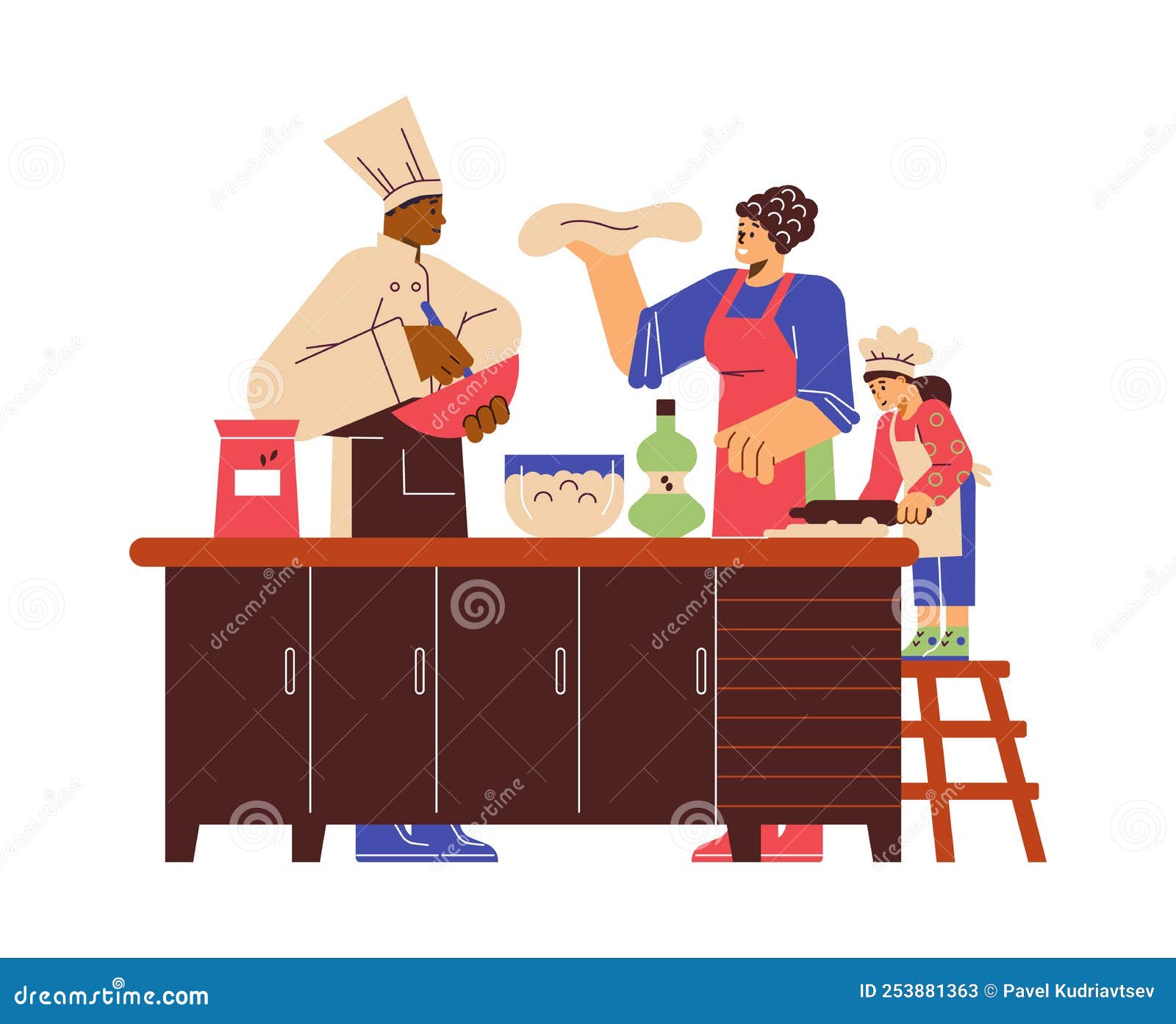 Pizza Master Class Culinary Workshop for Family Flat Vector ... Pizza Master Class Culinary Workshop for Family Flat Vector ...