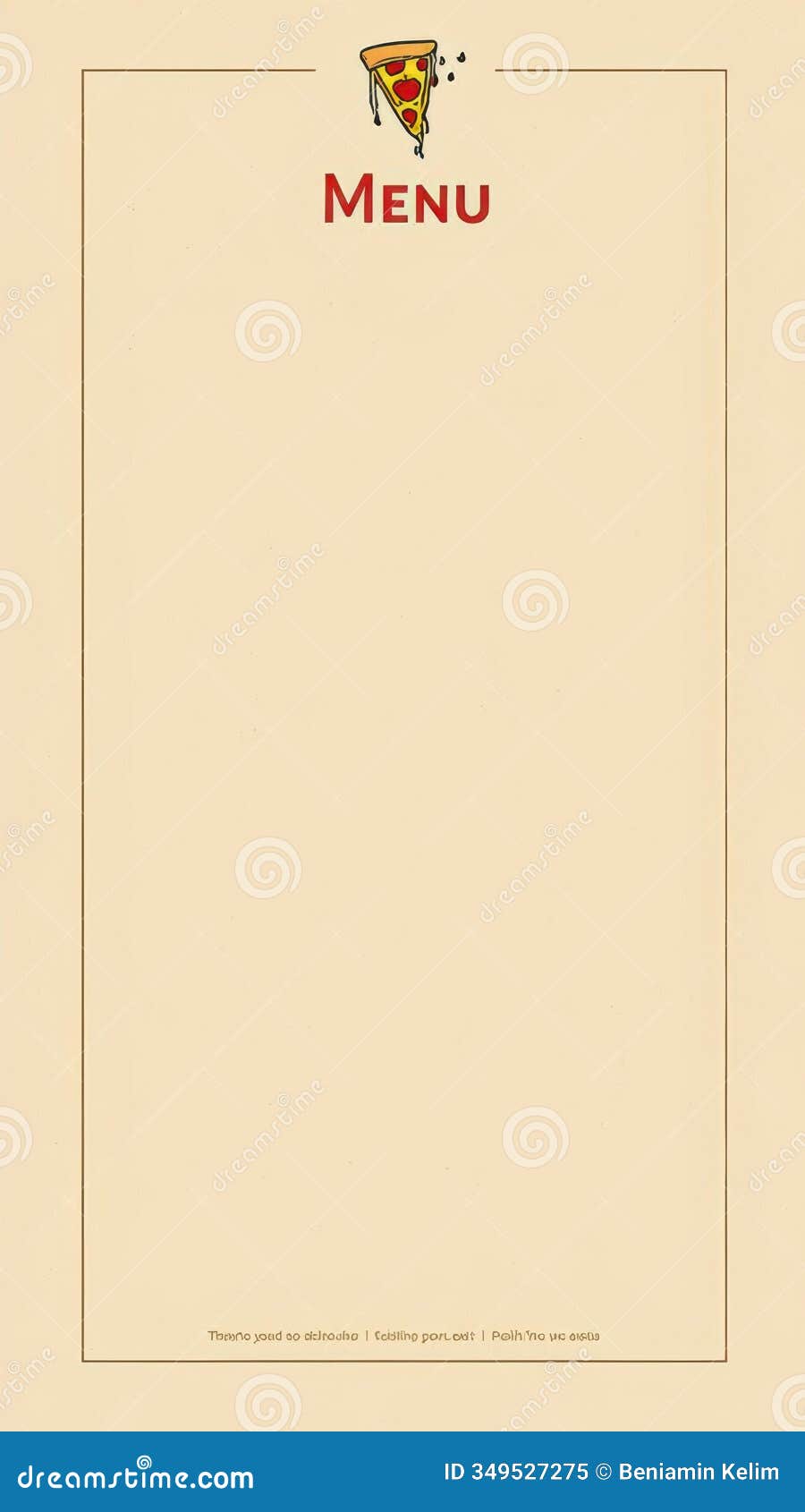 Pizza Menu Design with Simple Layout and Decorative Slice Illustration ...