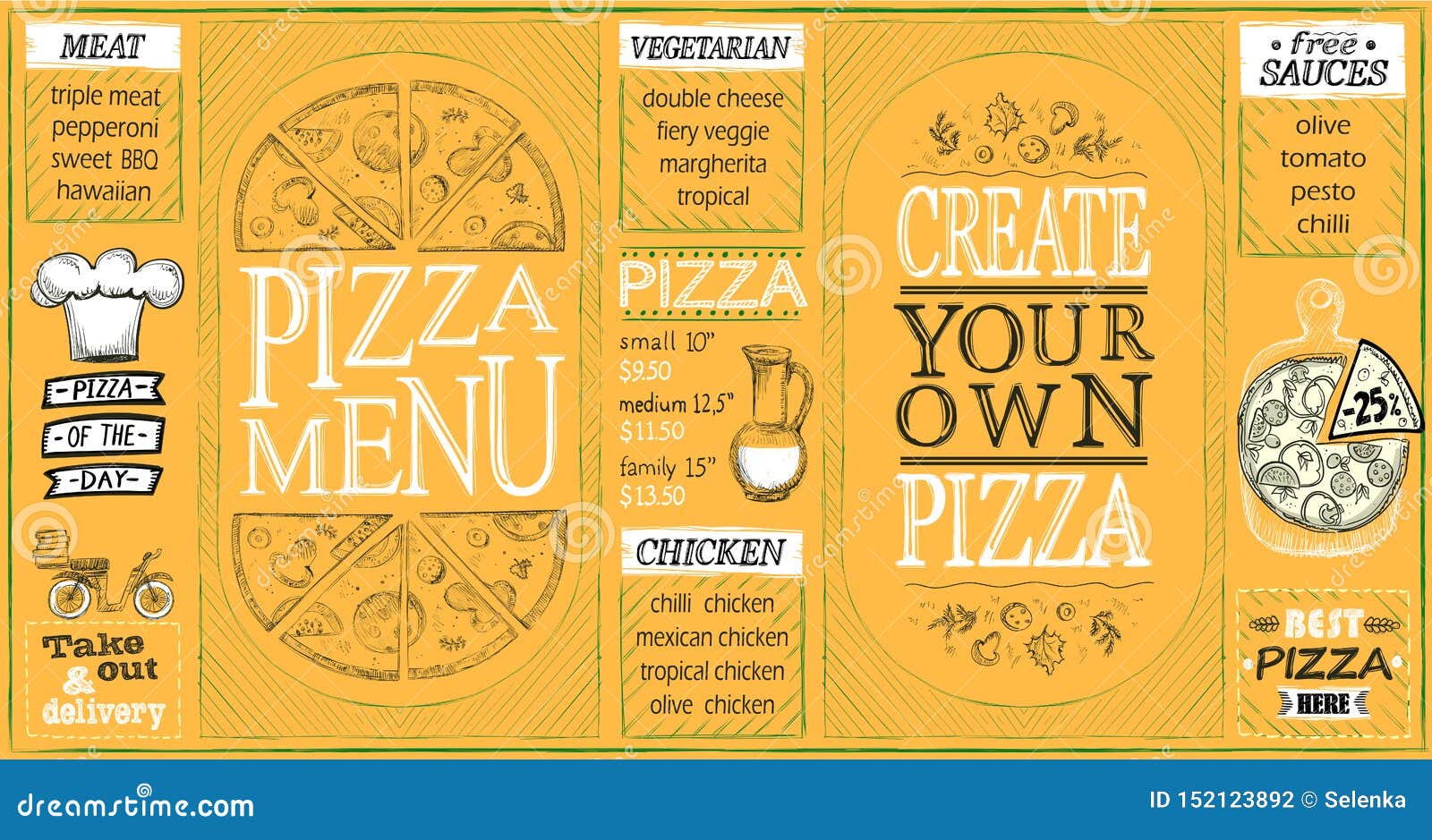 Pizza Menu Lists Set, Create Your Own Pizza, Pizza of the Day ... Pizza Menu Lists Set, Create Your Own Pizza, Pizza of the Day ...