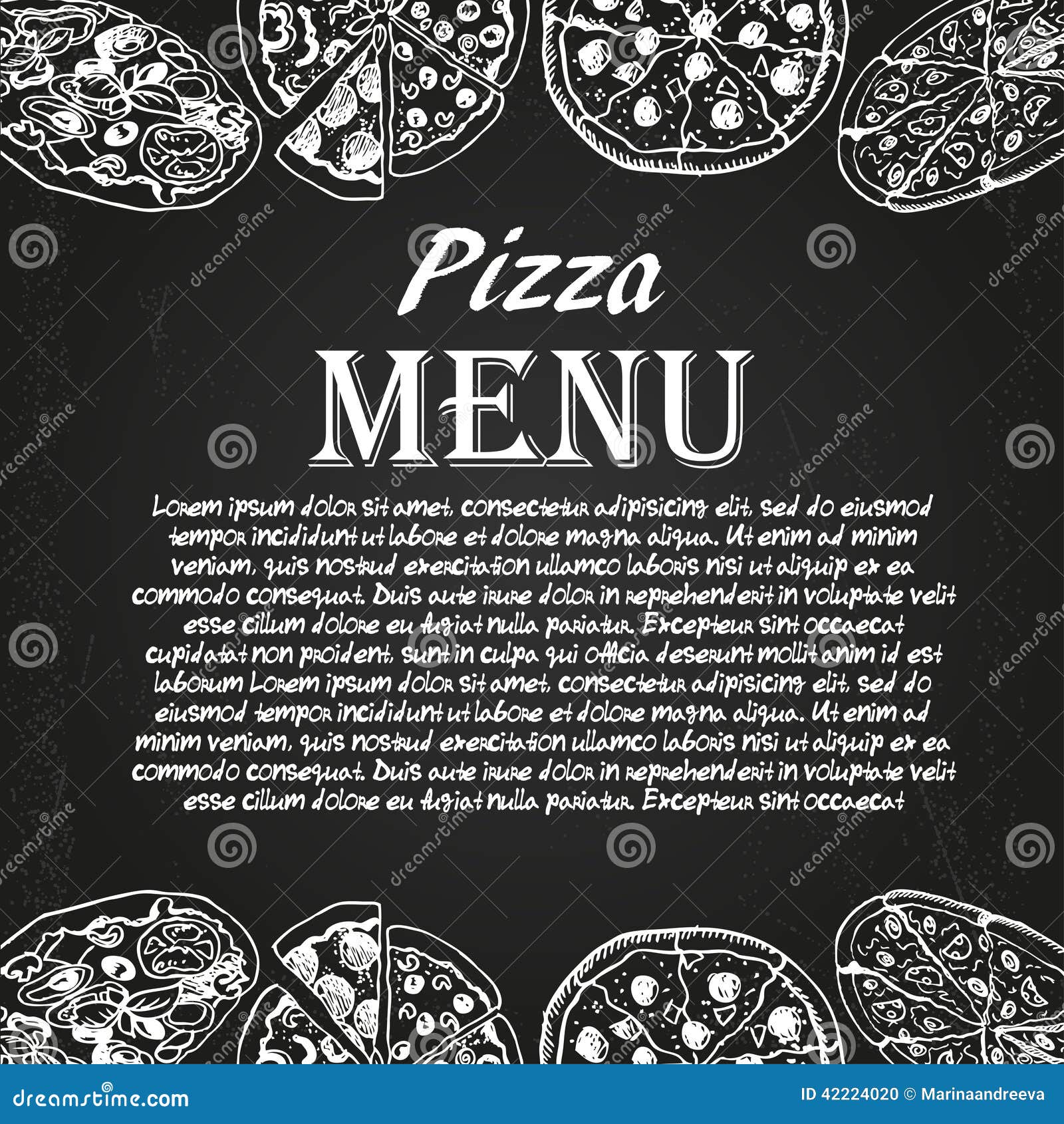 Pizza menu 6 stock vector. Illustration of cafe, poster - 42224020