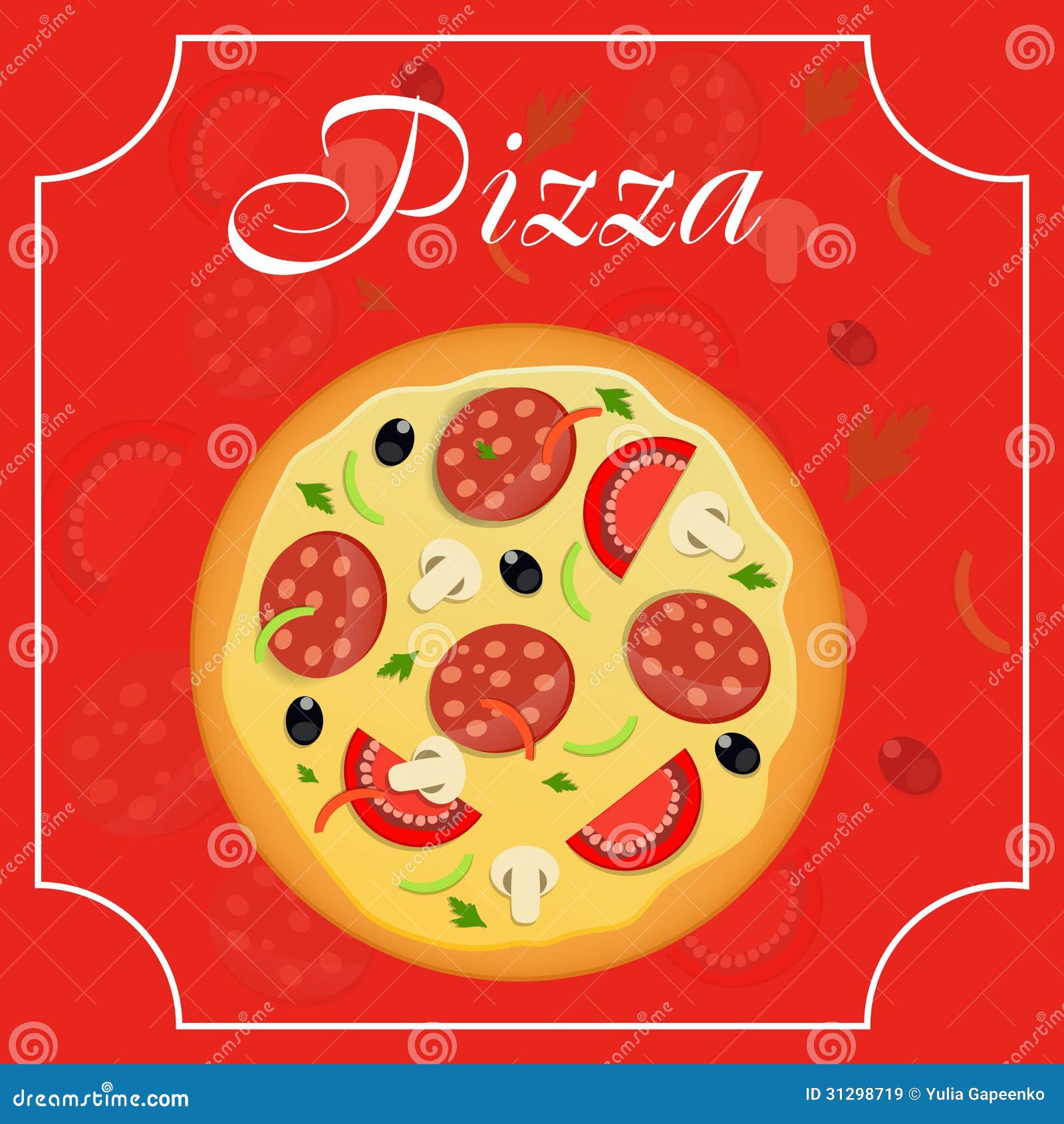 Pizza Menu Template Vector Illustration Stock Vector - Illustration of ...