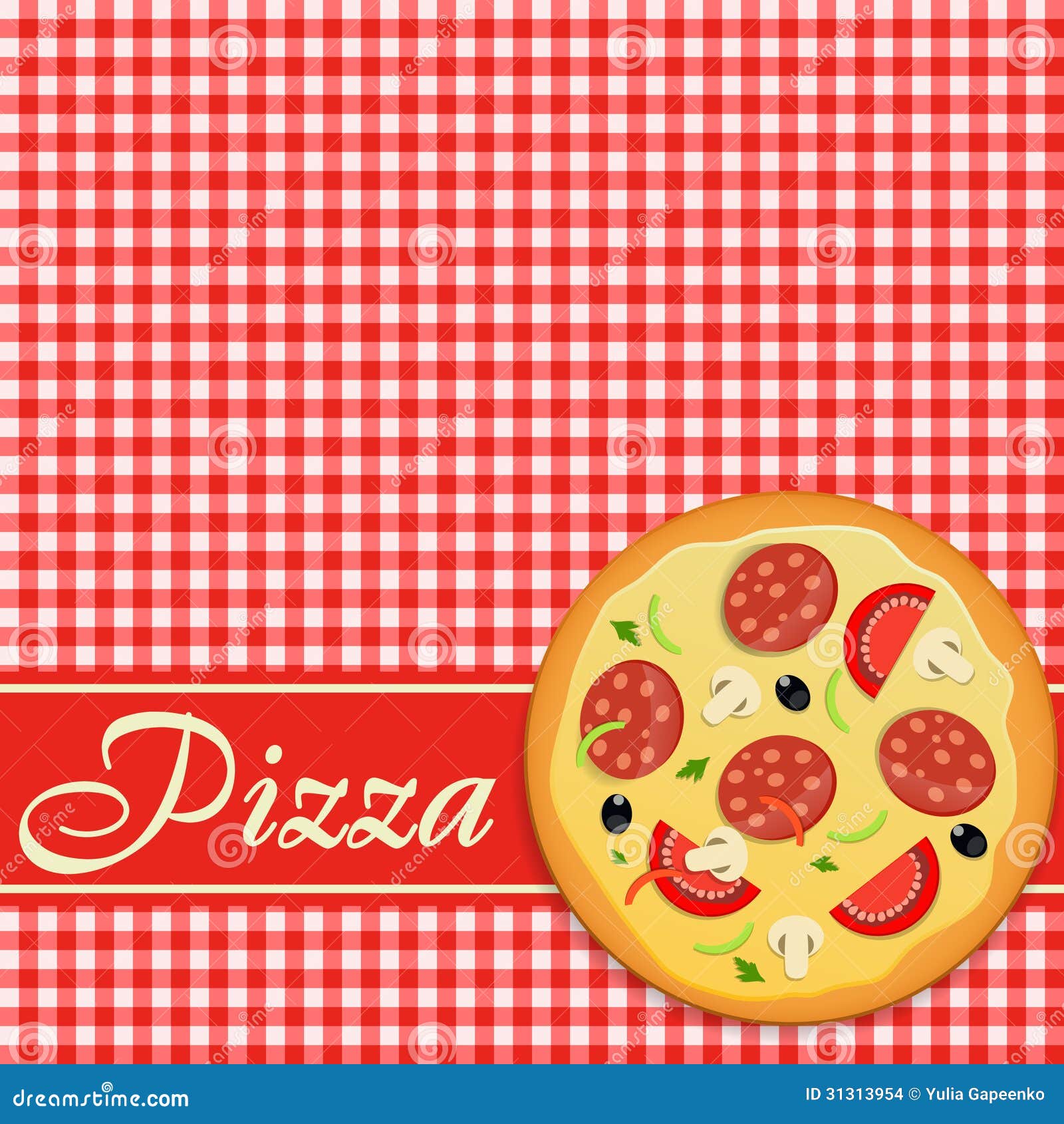 Pizza Menu Template Vector Illustration Stock Vector - Illustration of ...