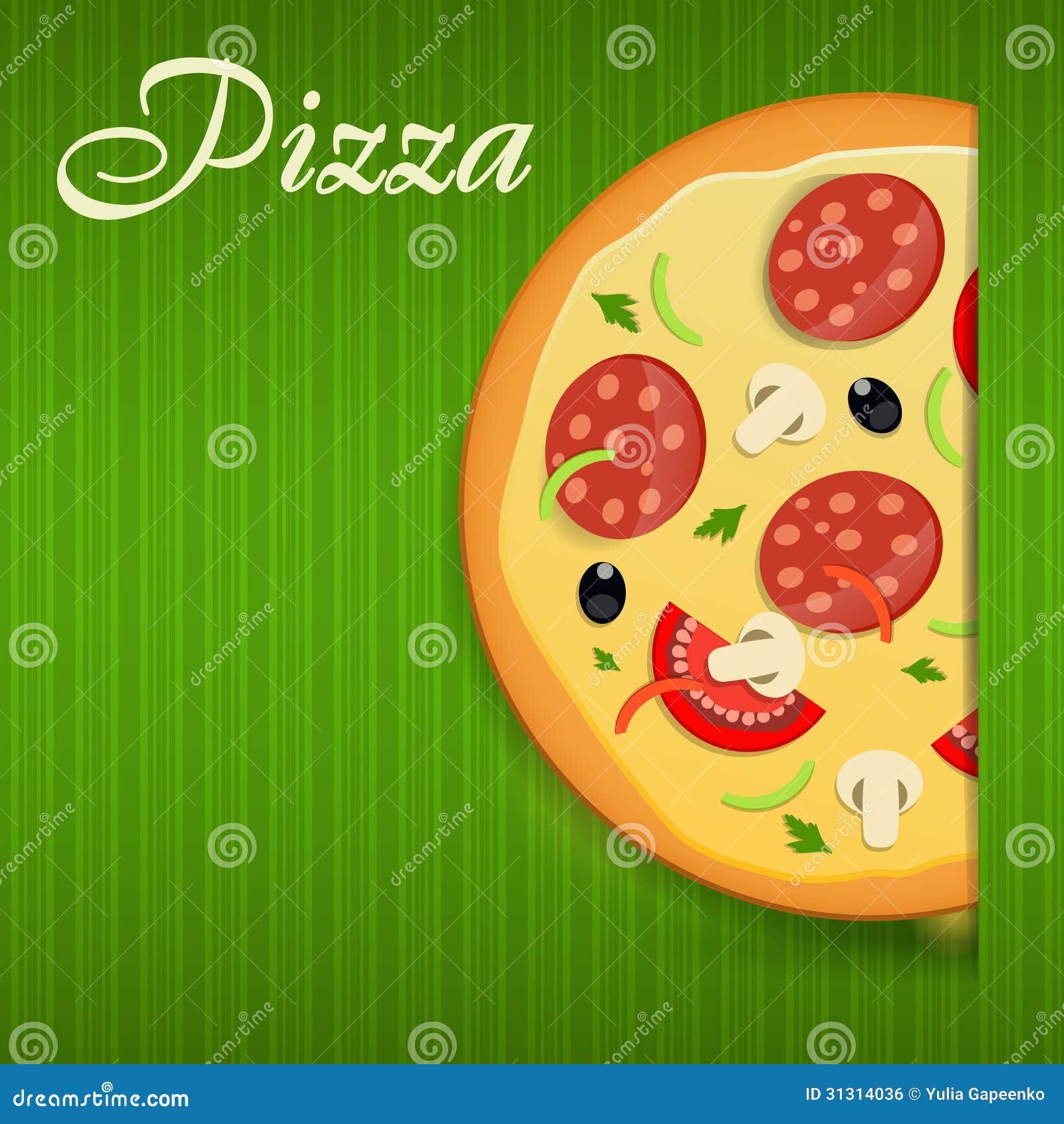 Pizza Menu Template Vector Illustration Stock Vector - Illustration of ...