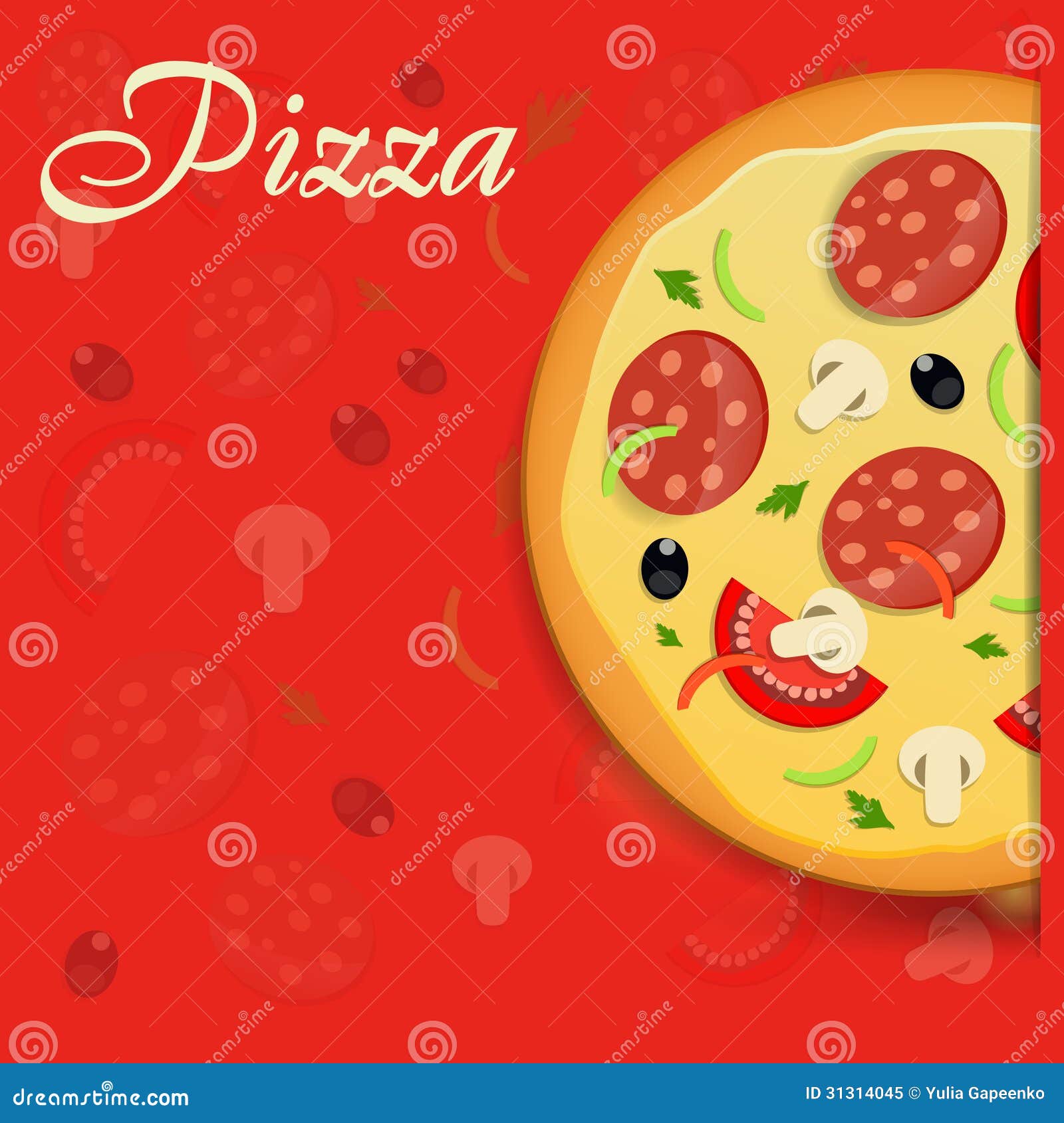 Pizza Menu Template Vector Illustration Stock Vector - Illustration of ...