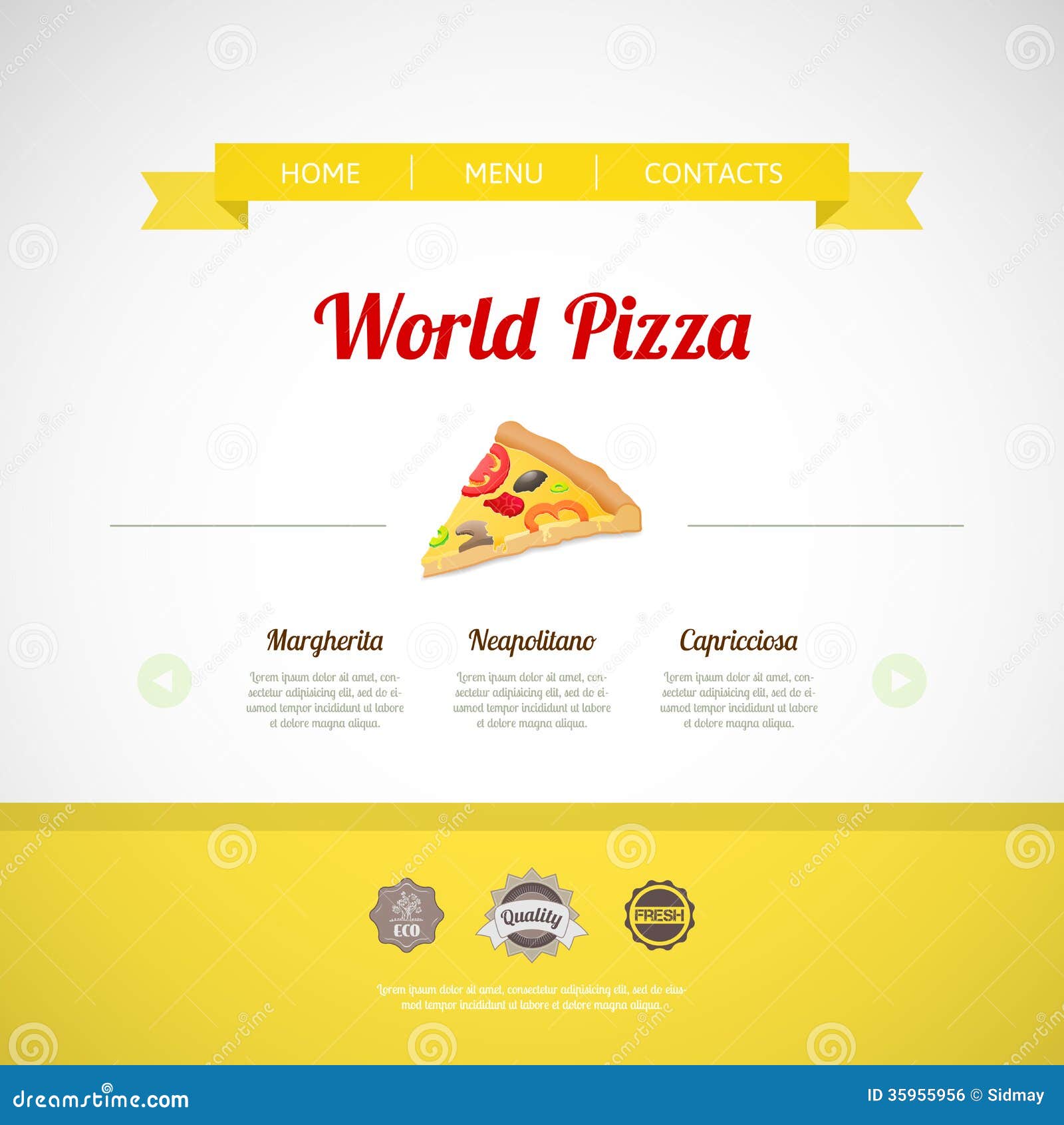 Pizza Menu Template, Vector Illustration Stock Vector - Illustration of ...