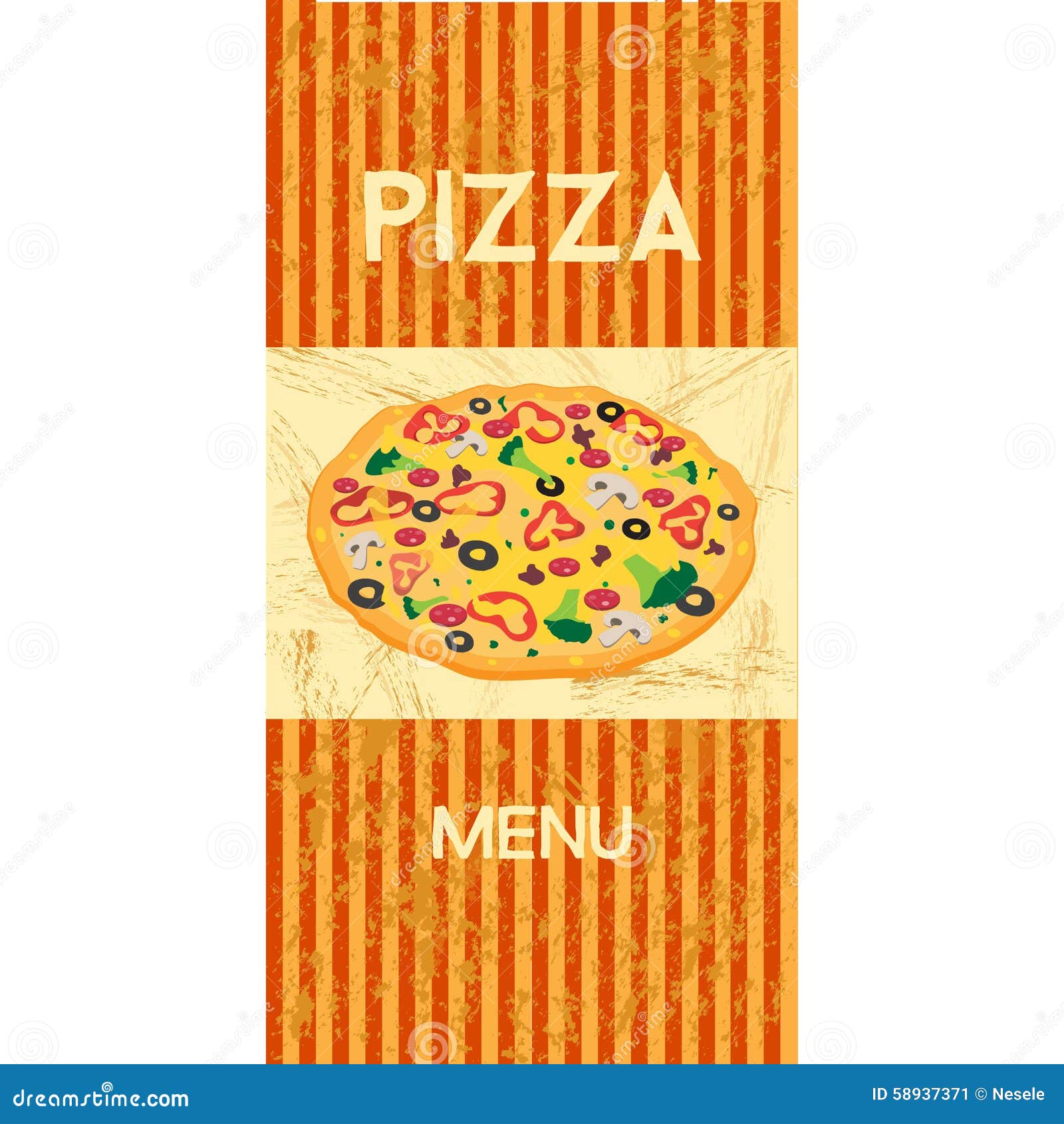Pizza menu stock vector. Illustration of pizza, meal - 58937371