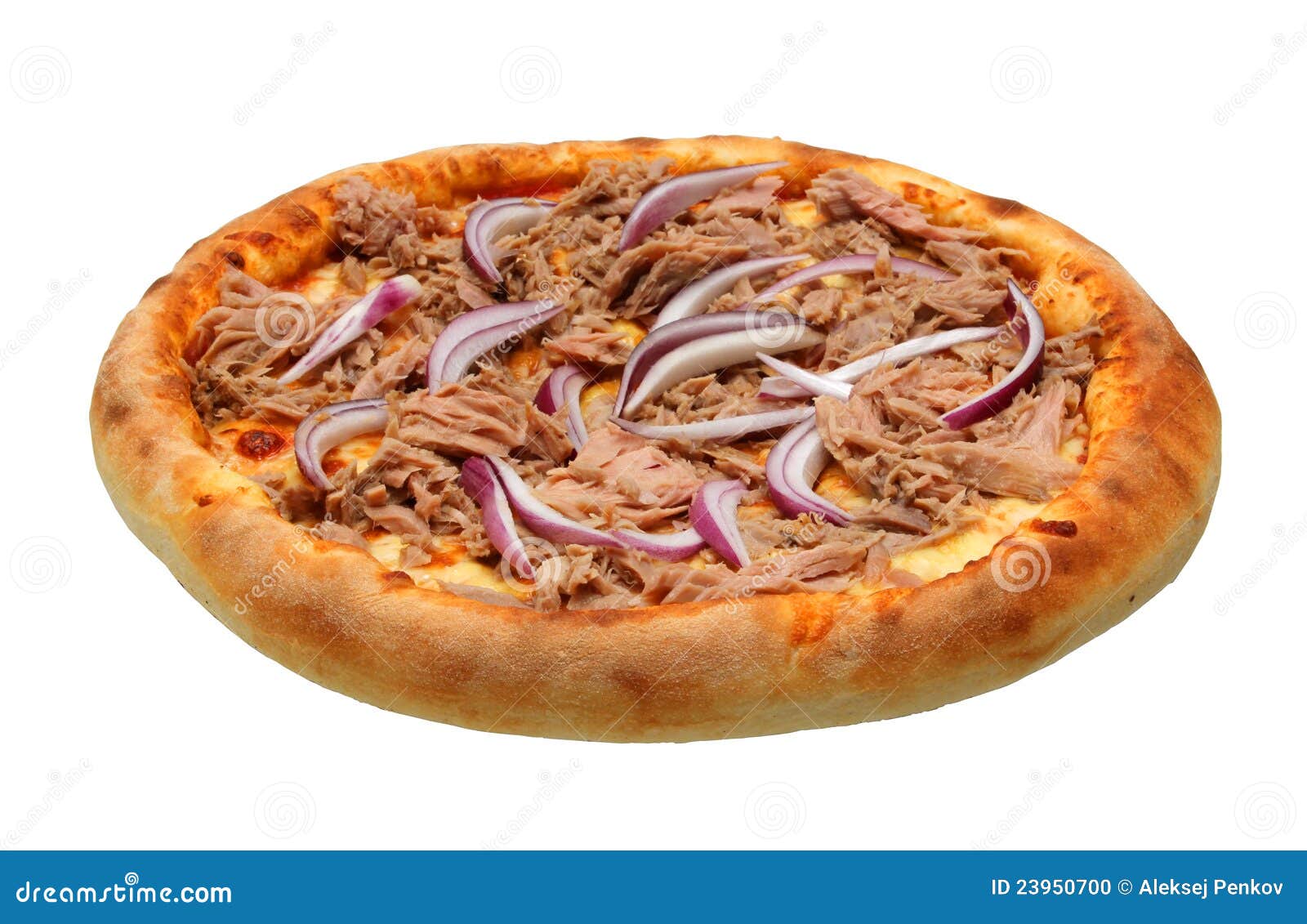 Pizza Met Een Tonijn En Rode Uien Stock Foto - Image of deeg, keuken ...