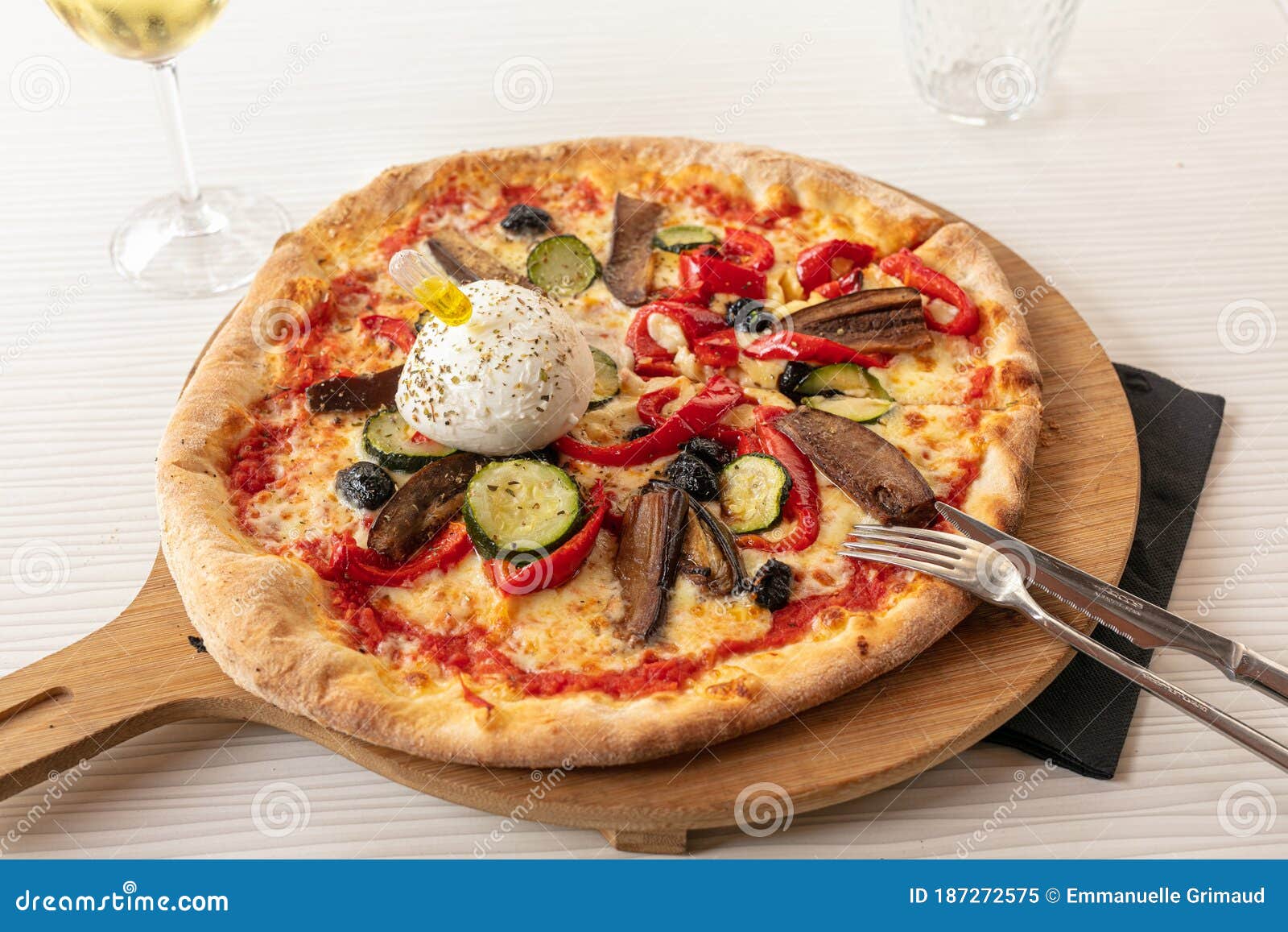 Pizza with Mozzarella and Vegetable Stock Image - Image of gourmet ...
