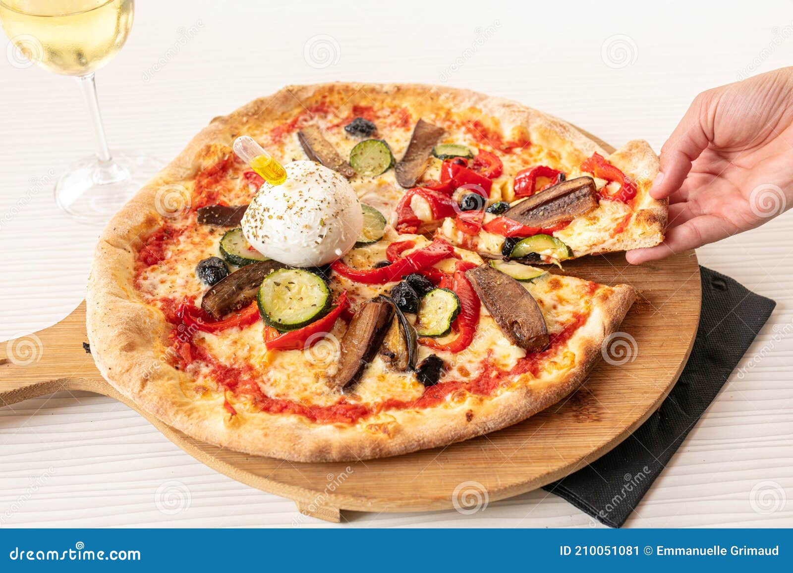 Pizza with Mozzarella and Vegetable Stock Image - Image of cheese ...
