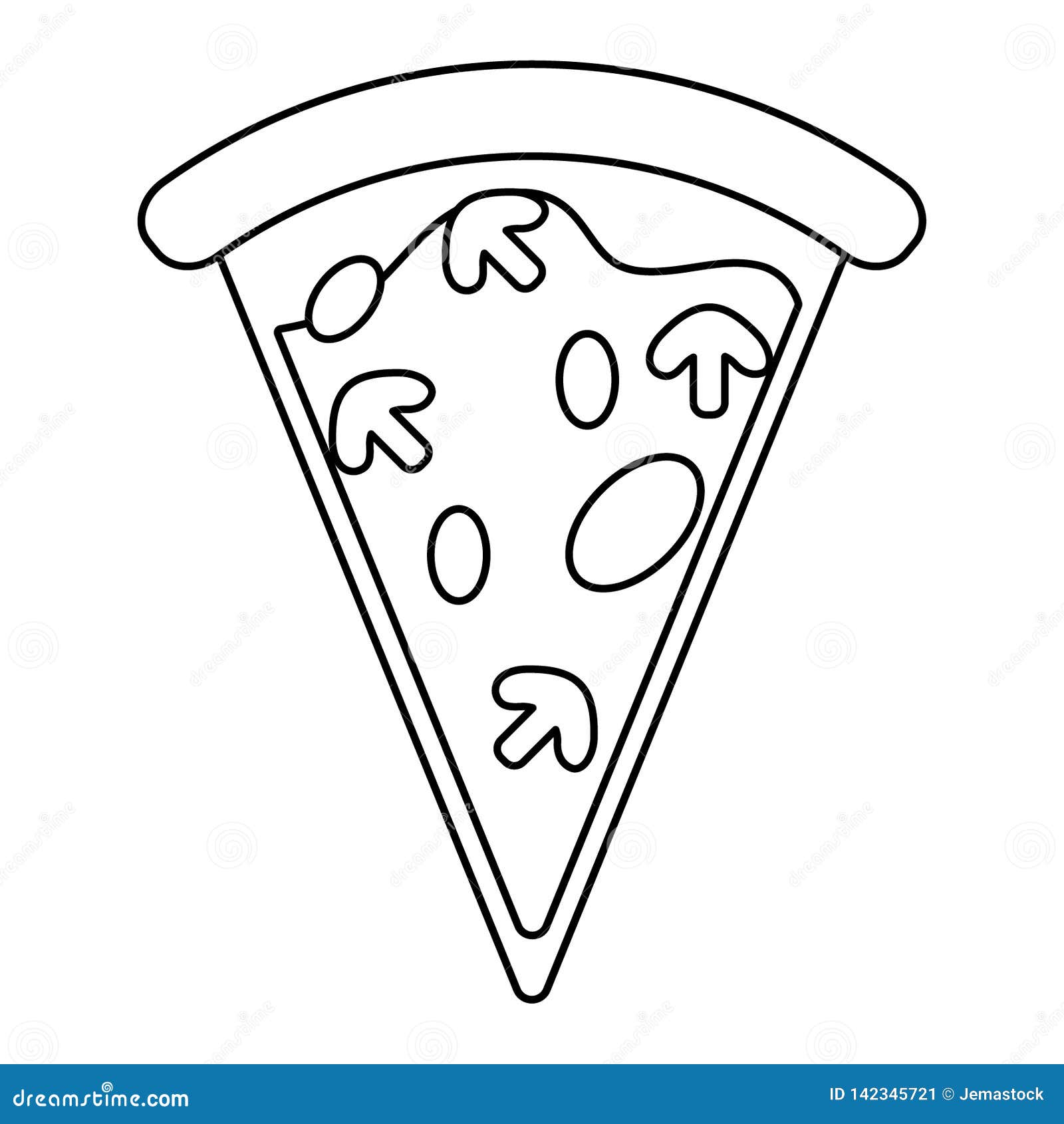 Pizza with Mushrooms Italian Food in Black and White Stock Vector ... Pizza with Mushrooms Italian Food in Black and White Stock Vector ...