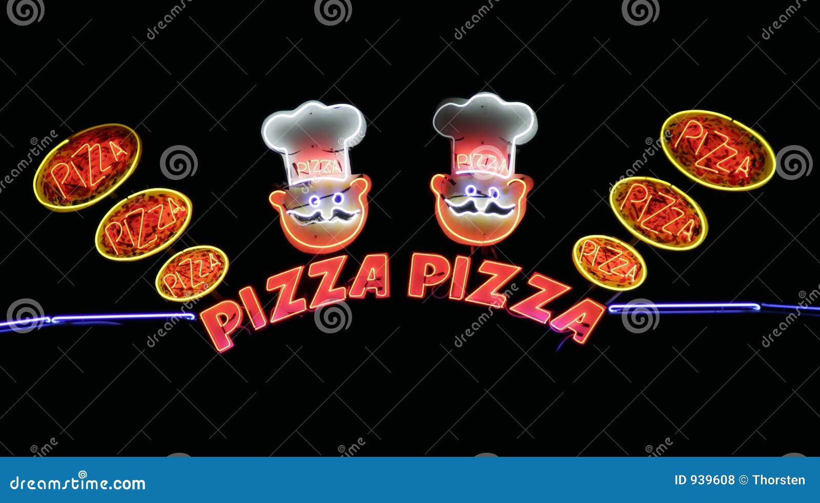 Pizza at Night stock photo. Image of dinner, design, fancy - 939608