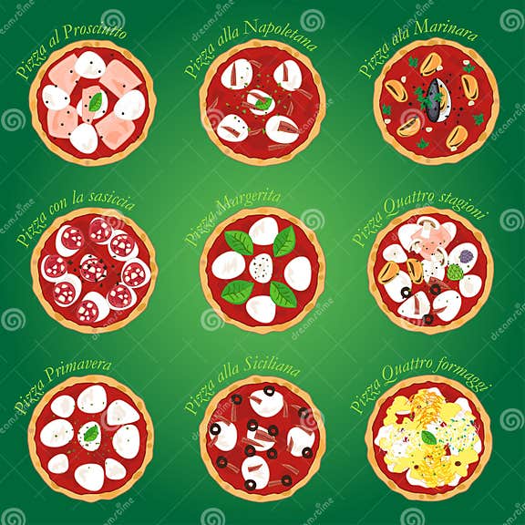 Pizza nine stock vector. Illustration of classic, menu - 20158776