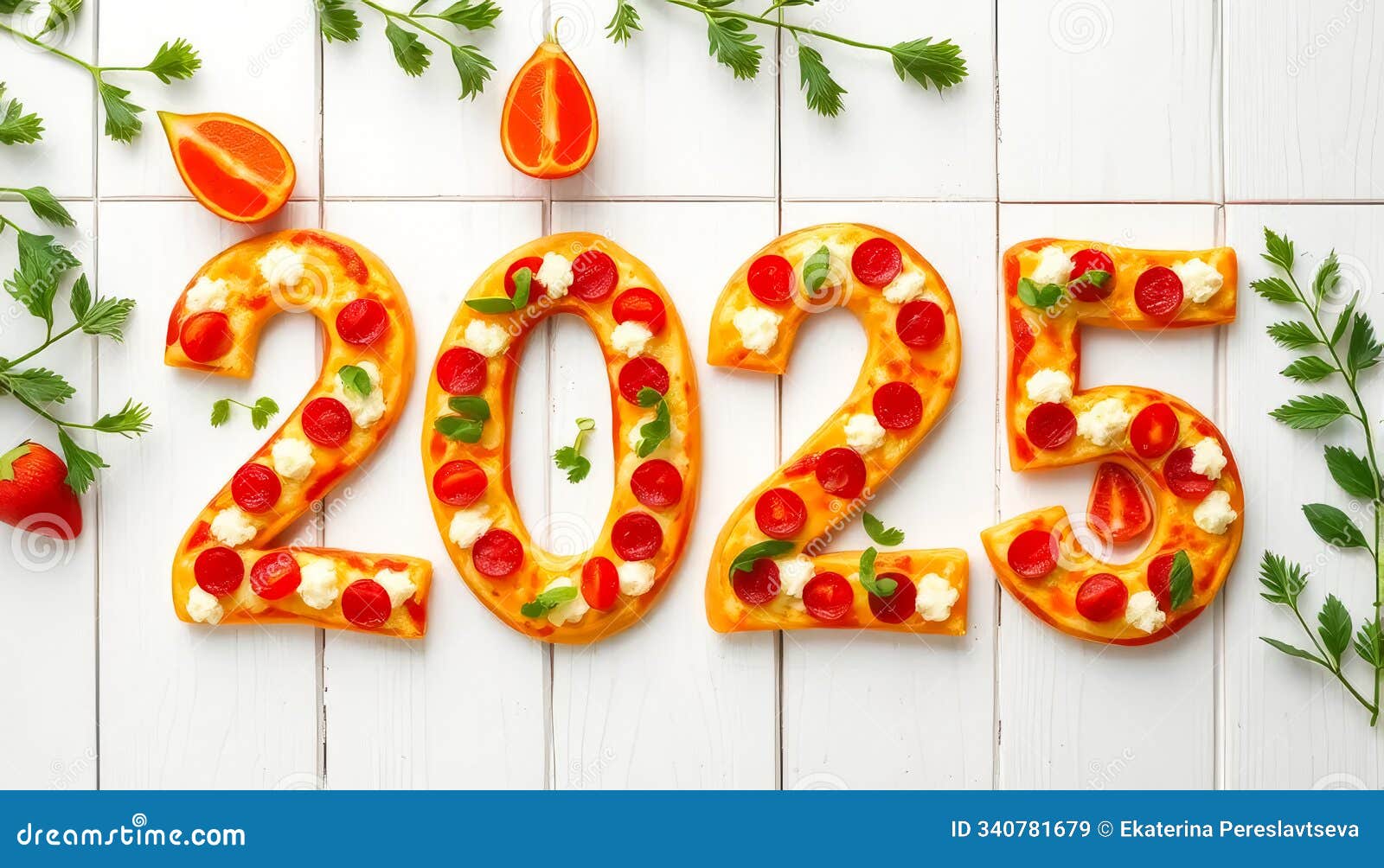 A Pizza with the Number 2025 Written on it Stock Image - Image of ...