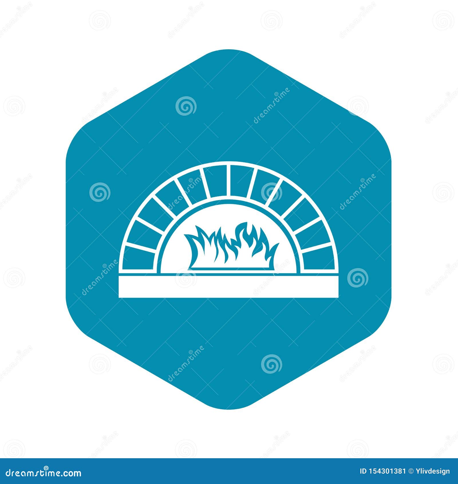 Pizza Oven with Fire Icon, Simple Style Stock Vector - Illustration of ...