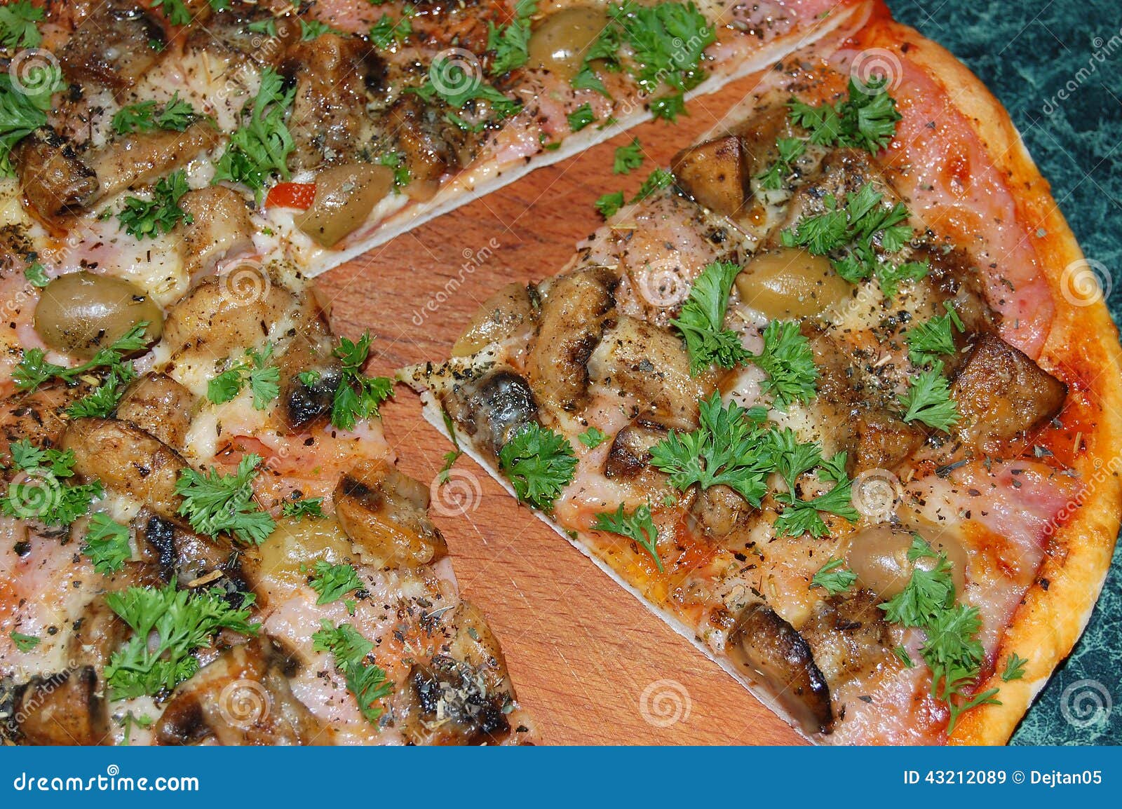 Pizza stock image. Image of mozzarella, crust, curve - 43212089