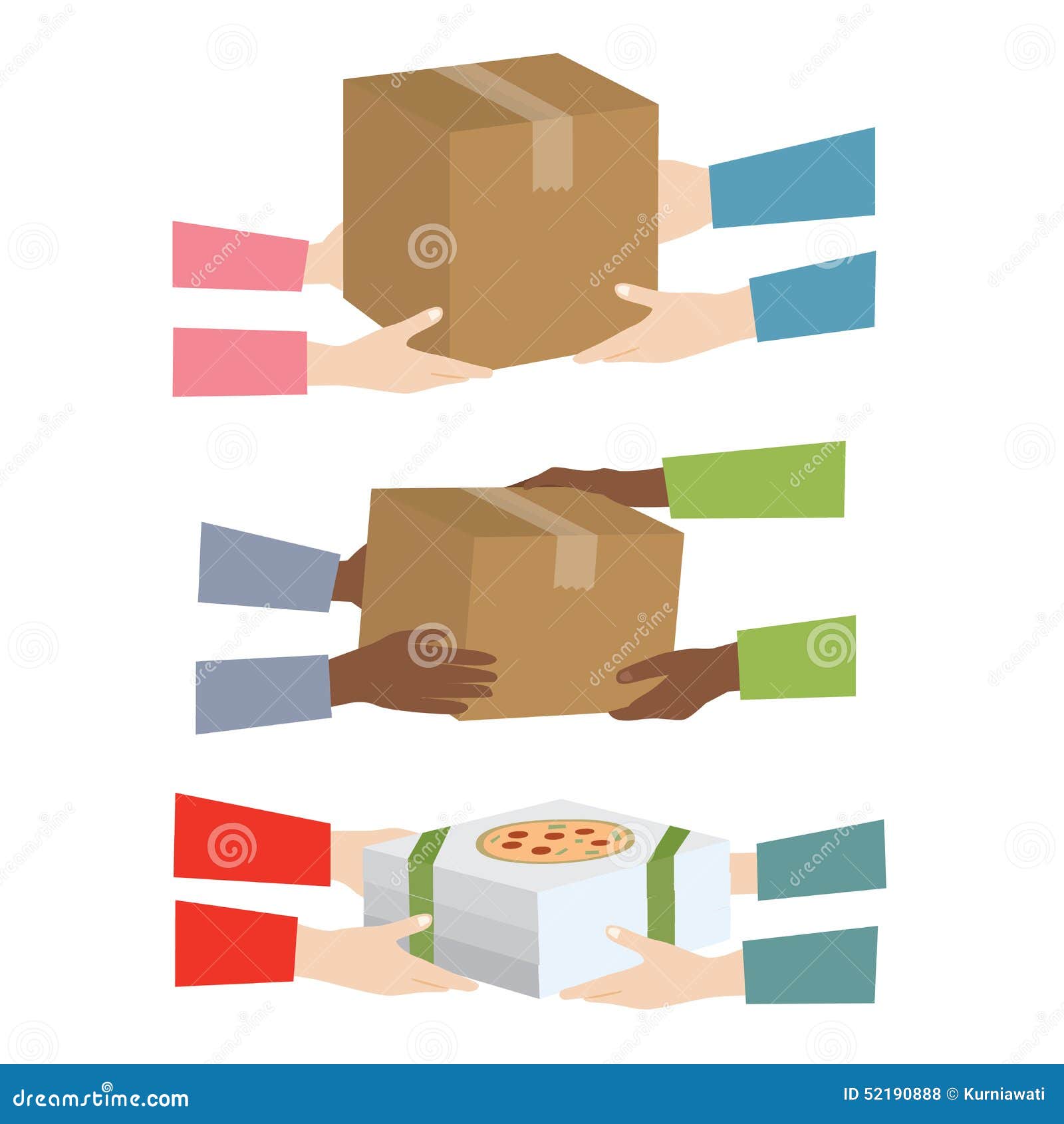 Courier Delivery Handover To Customer Vector Illustration Concept ...