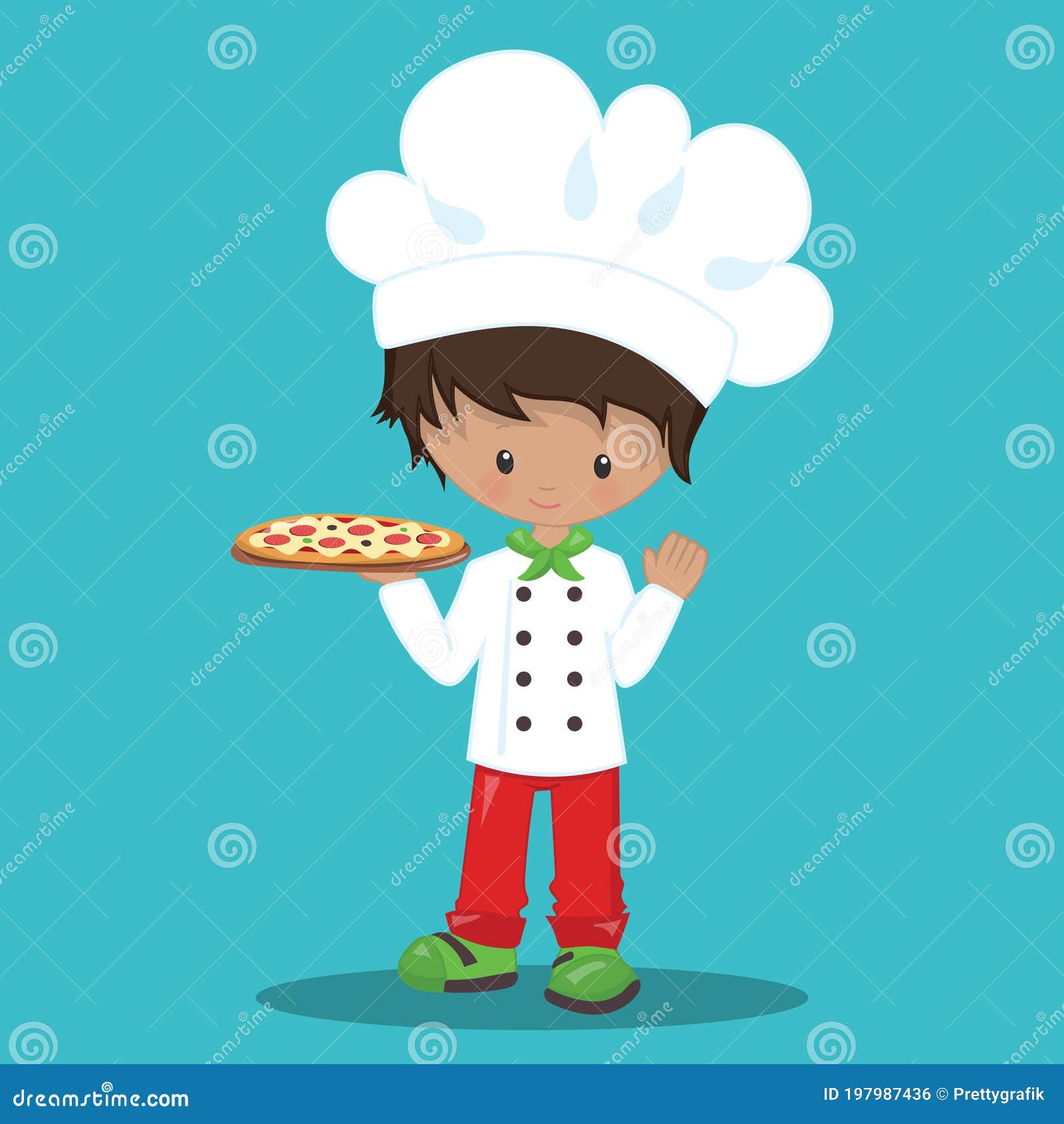 PIZZA PARTY CHEF BOY STRAIGHT 11 Stock Vector - Illustration of cartoon ...
