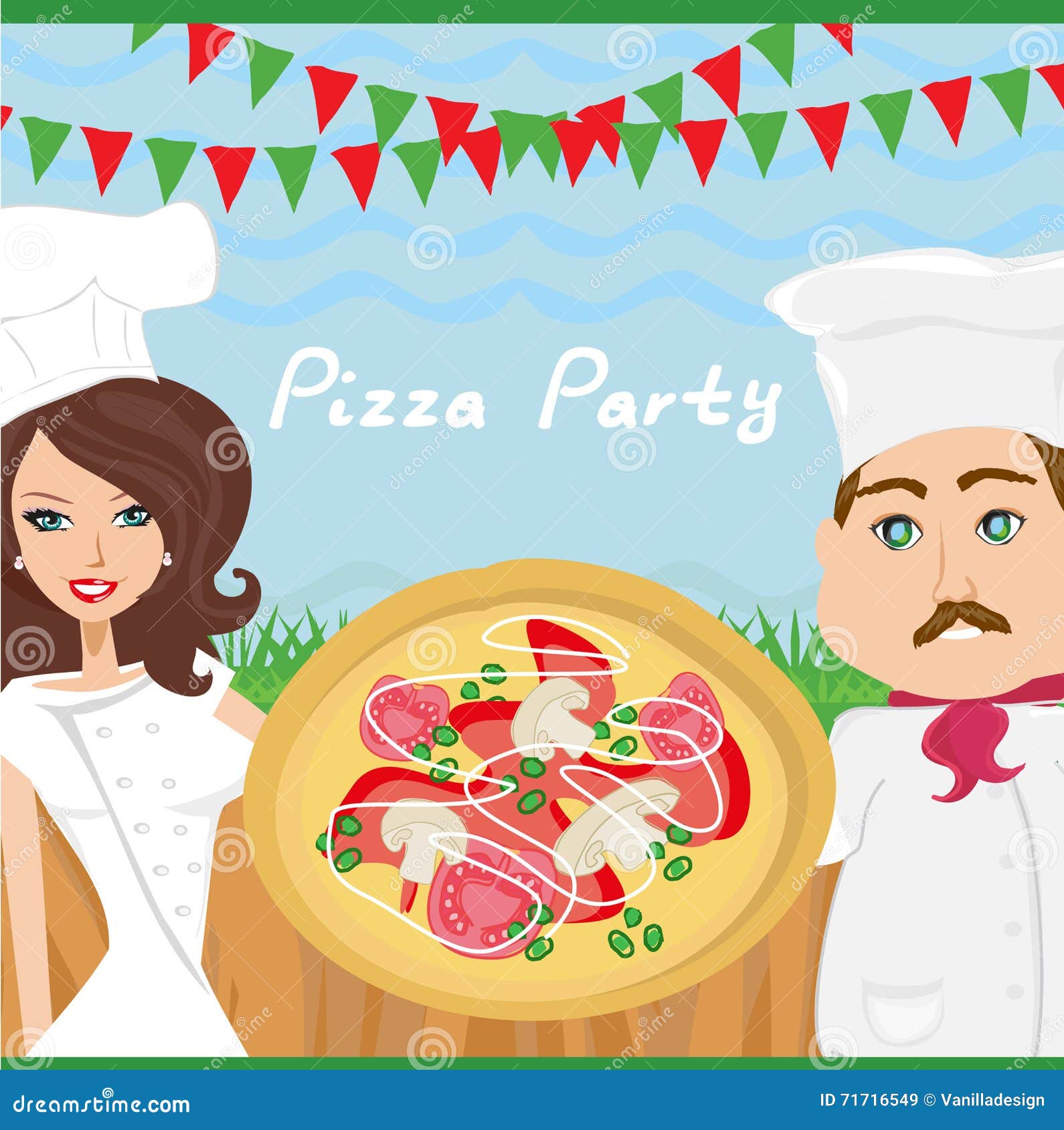 Pizza party poster stock vector. Illustration of identity - 71716549