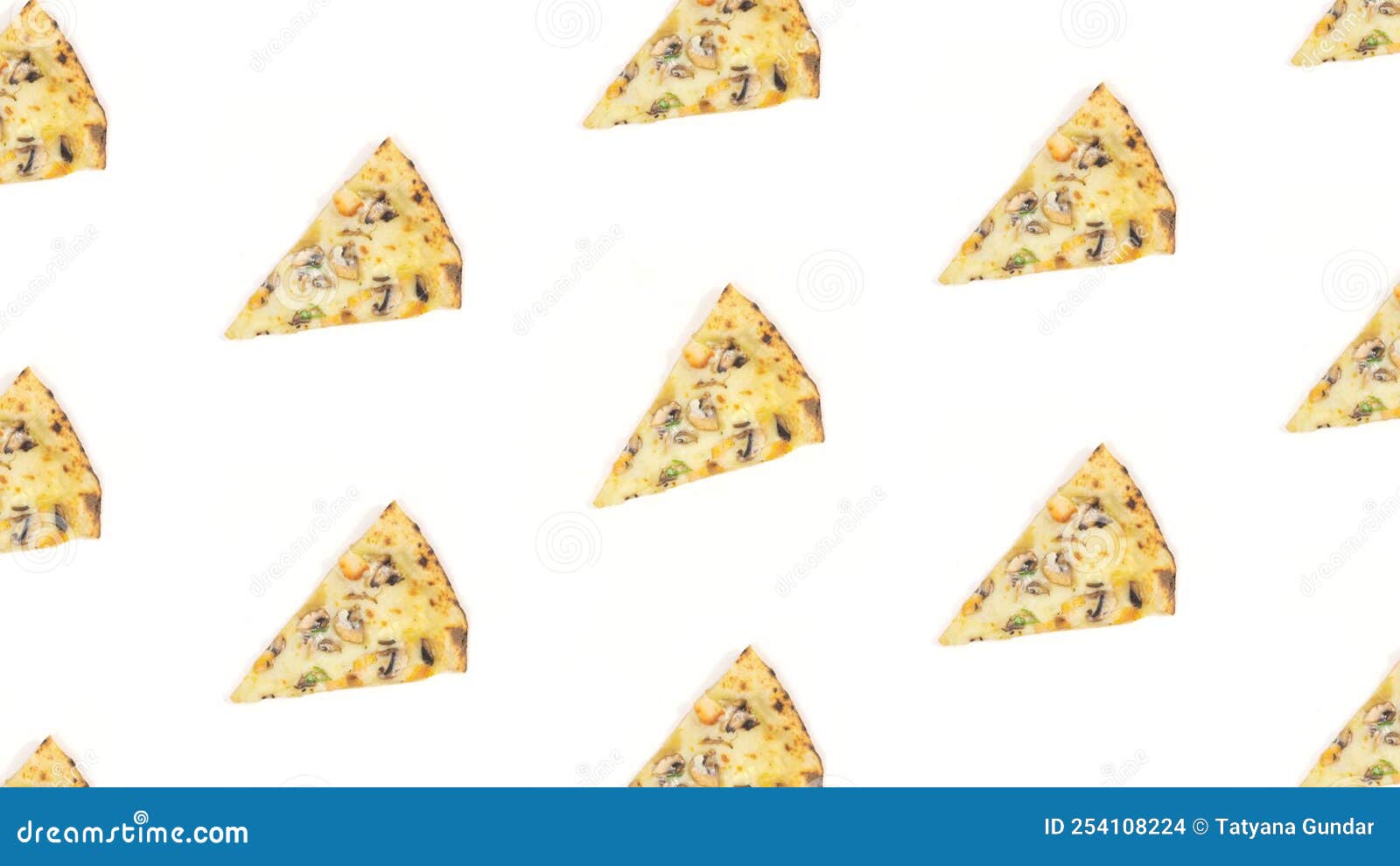 Pizza Patern. Group of Triangular Pizza Slices Rotates Around Its Axis ...