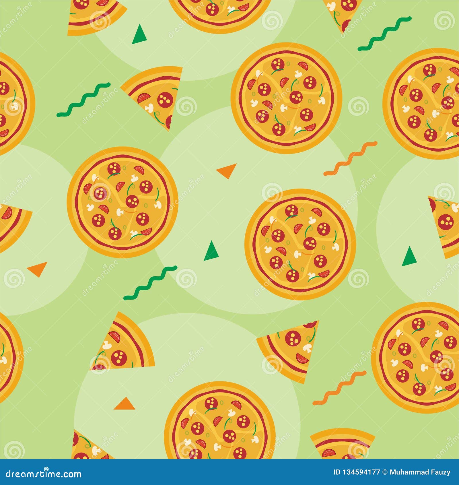 Seamless Background with Pizza Pattern Vector Stock Vector ...