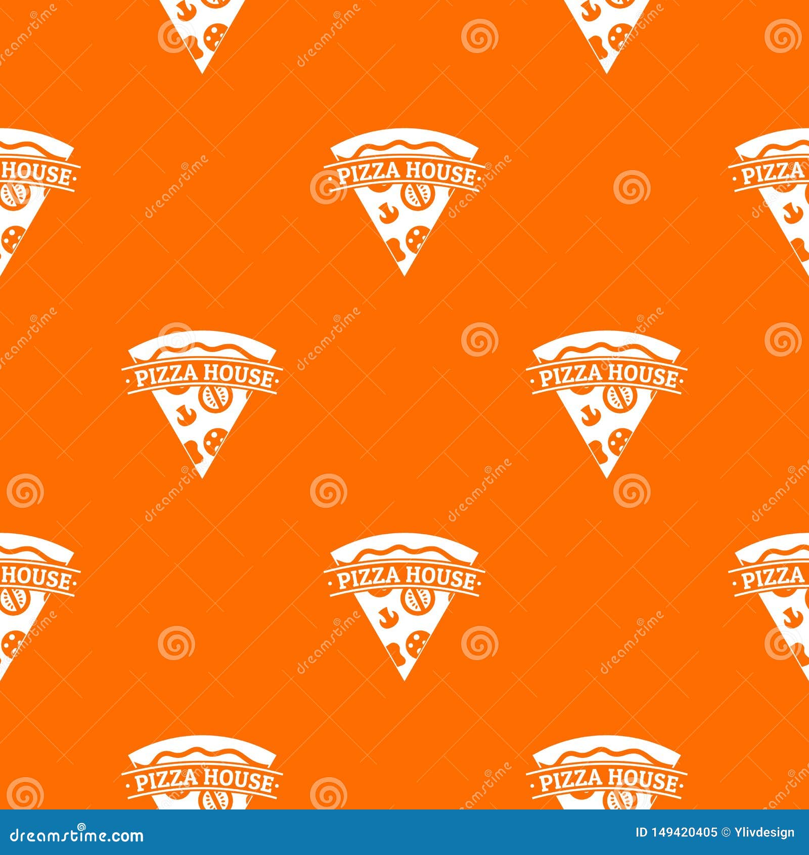 Pizza Pattern Vector Orange Stock Vector - Illustration of gray ...